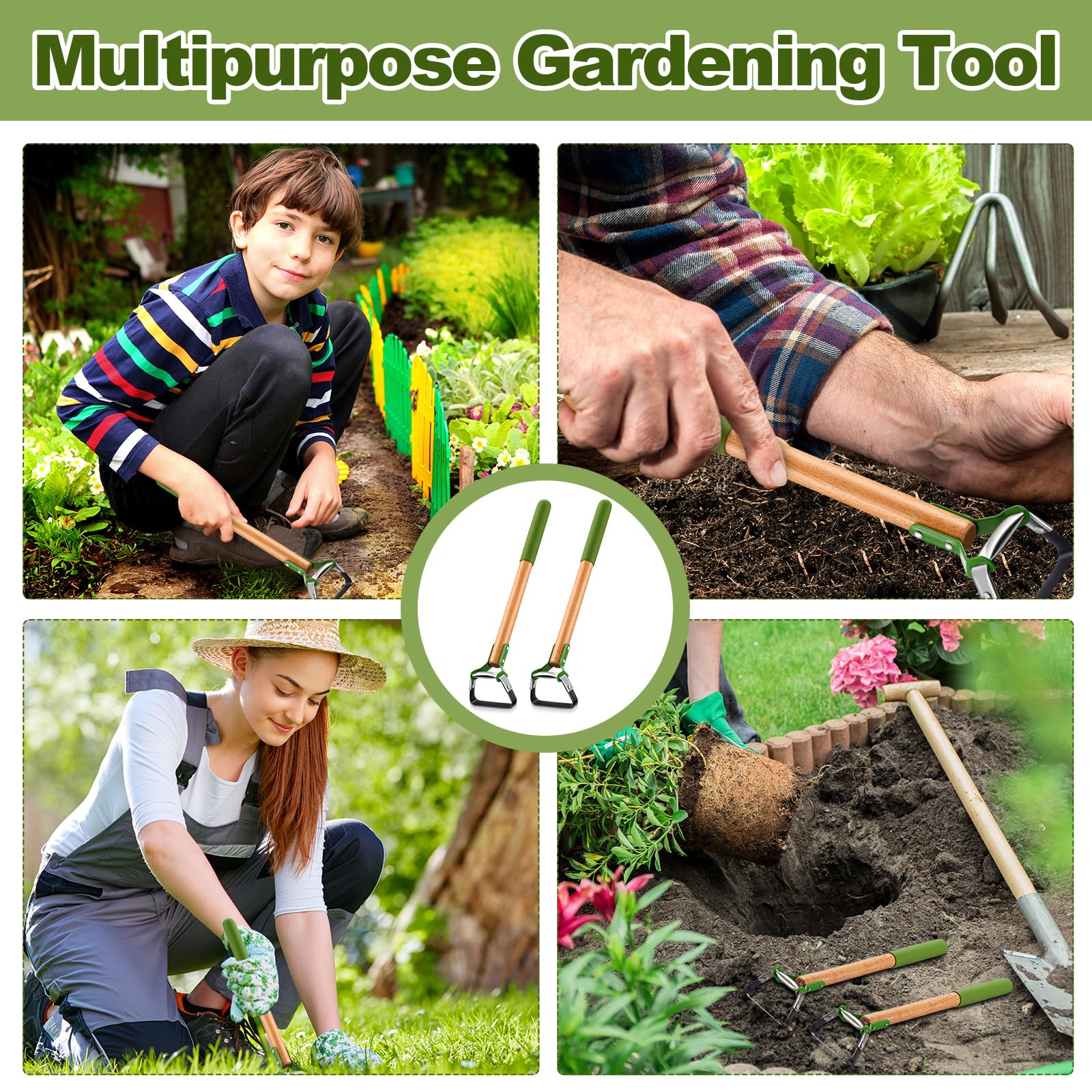 Snapklik.com : Leriton 2 Pcs Mini Garden Hula Hoes For Weeding 17 Inch ...