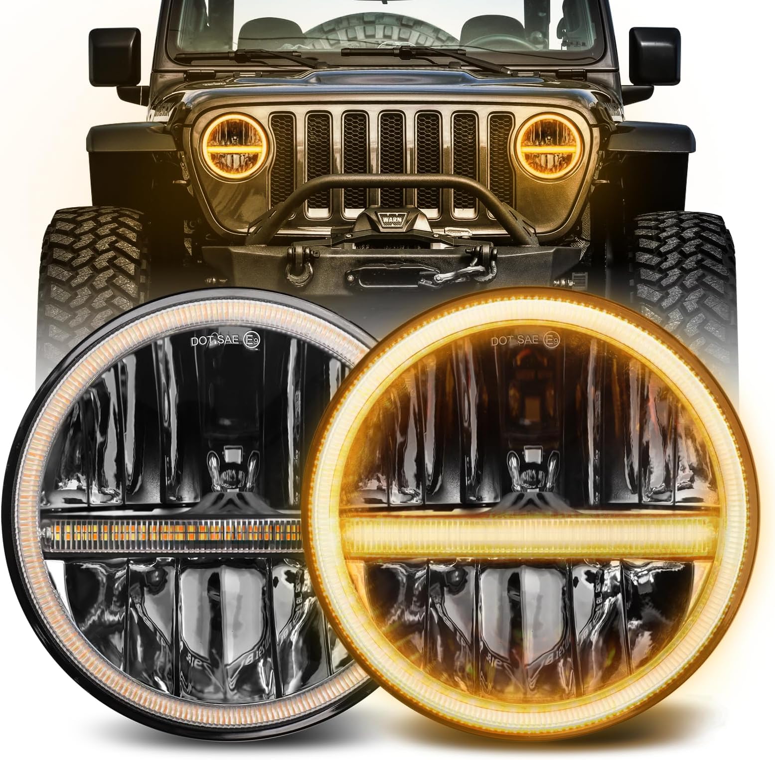 Amazon.com: NKCELL POWER 7 Inch Round LED Laser Headlight Compatible ...