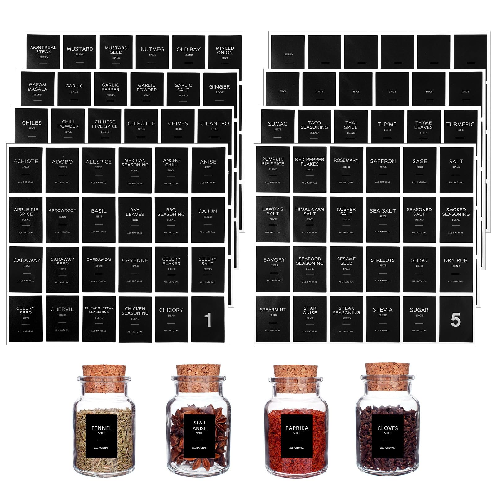 Amazon.com : 192pcs Spice Labels Stickers, Removable Herb and Spice ...