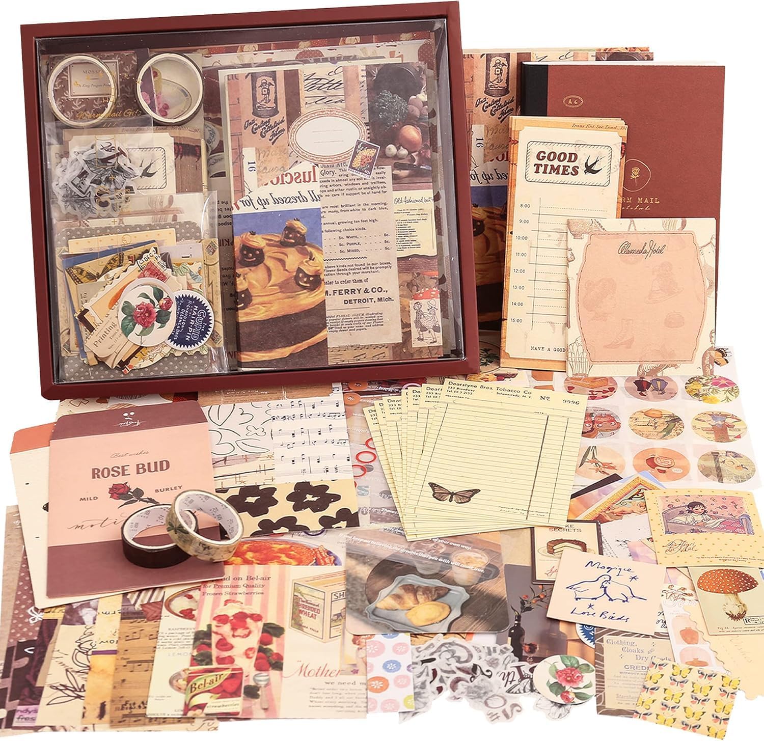 GDNK 346 Pcs Vintage Scrapbook Kit Aesthetic Scrapbooking Kit For ...