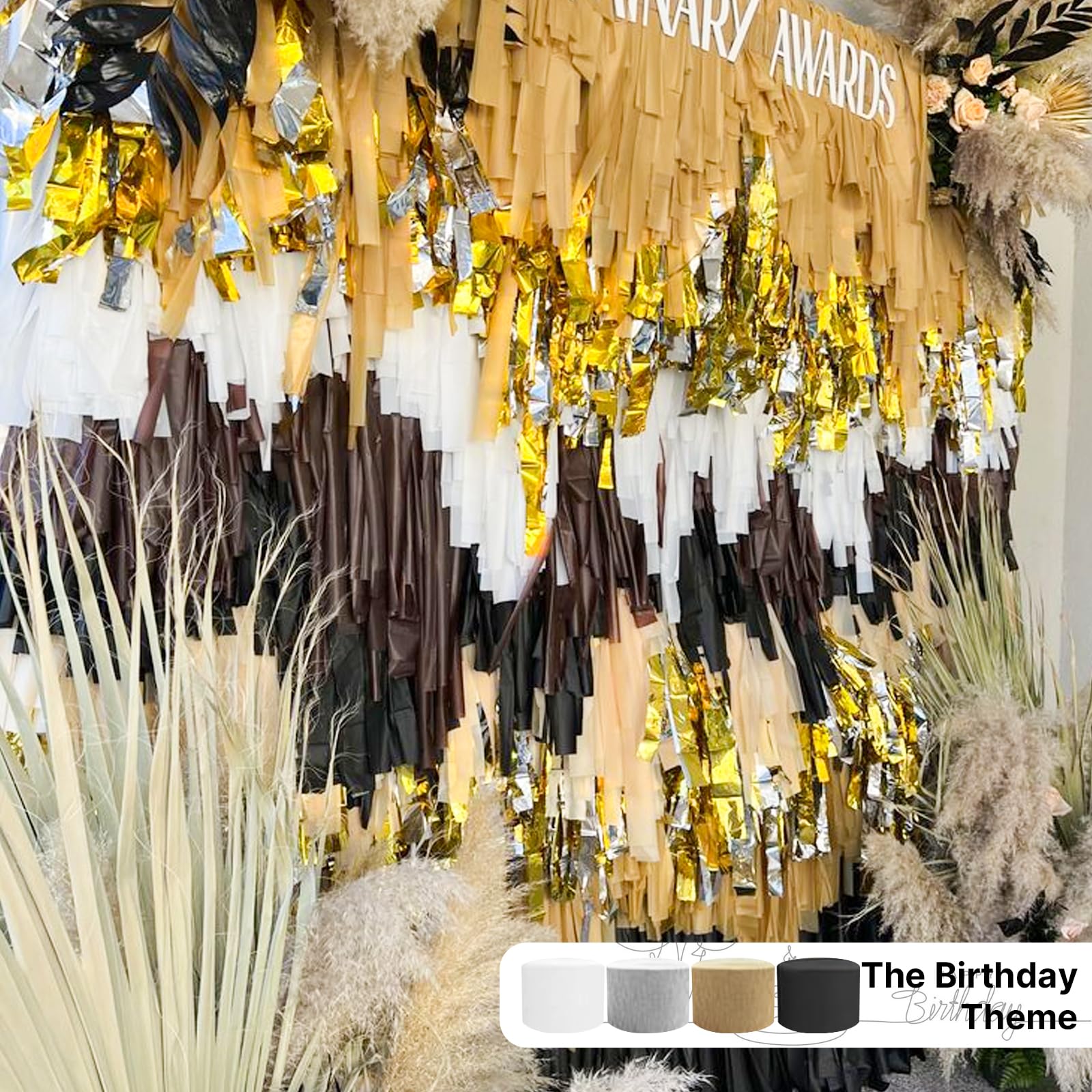 Snapklik.com : PartyWoo Gold Crepe Paper Streamers 4pcs 328ft Pack Of ...