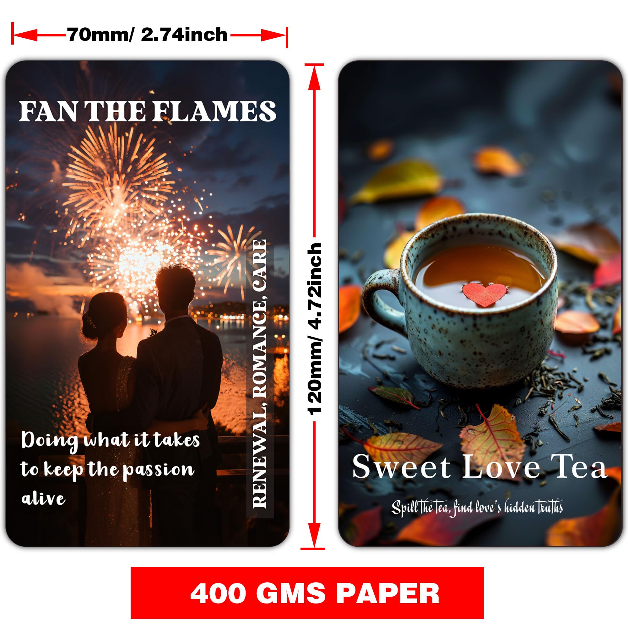 Snapklik.com : GZXINKE Love Tea Oracle Cards - Twin Flames & Soulmates Deck