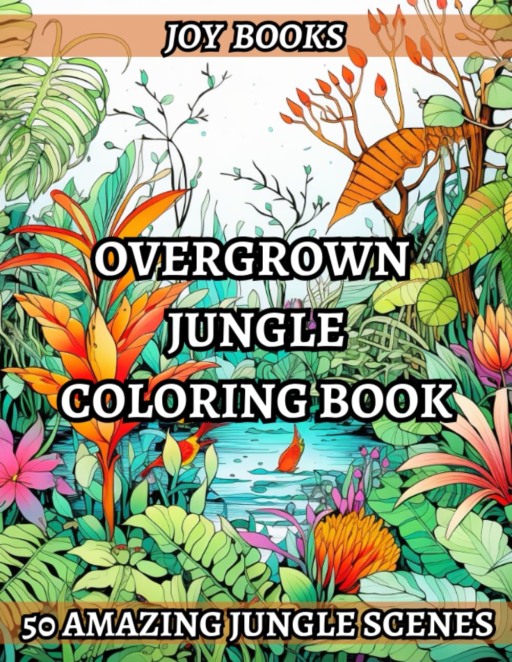 Amazon.com: Exotic Overgrown Jungle Scenes Colouring Book - Adult ...