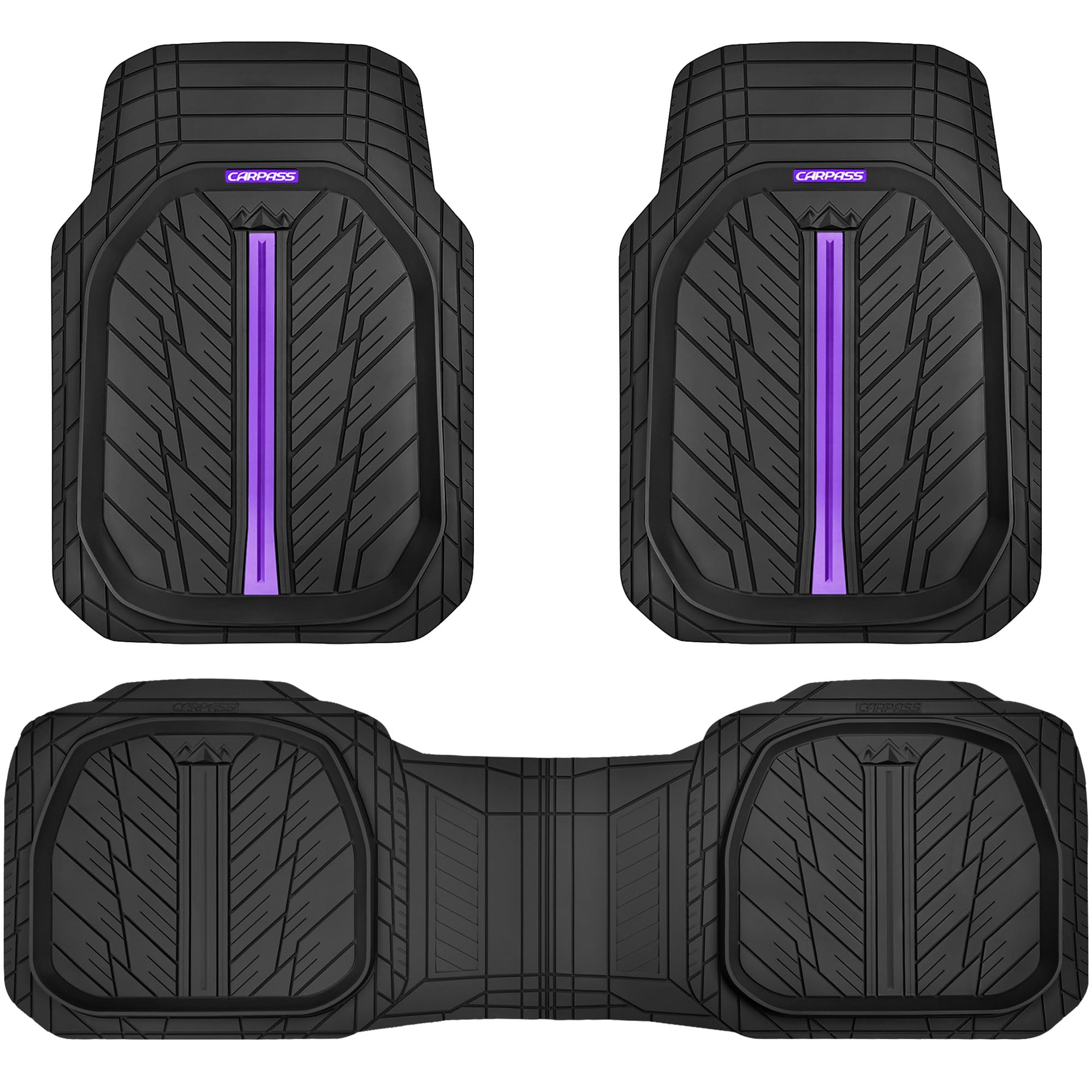 Amazon.com: CAR PASS Tire Tread DeepDish Rubber Floor Mats for car ...