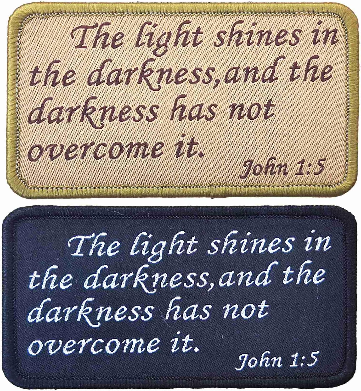 Amazon.com: John 1:5 Bible Verse Patches, The Light Shines in The ...