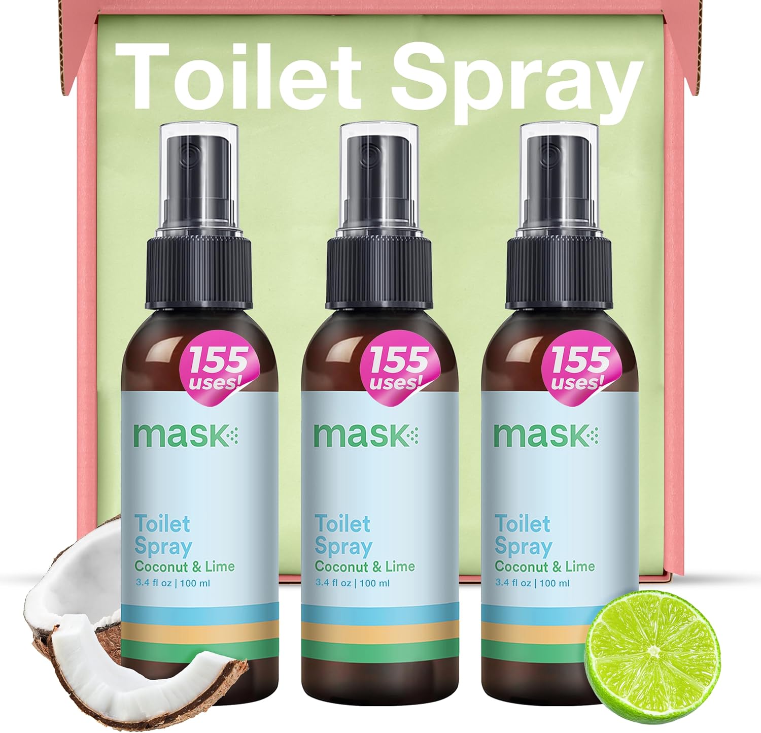 Amazon.com: Mask Toilet Spray - Pack of 3, Odor Neutralizer Spray ...