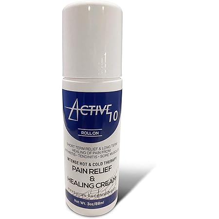 Amazon.com: Active 10 Pain Relief Cream 3oz Roll-On - Relieves ...