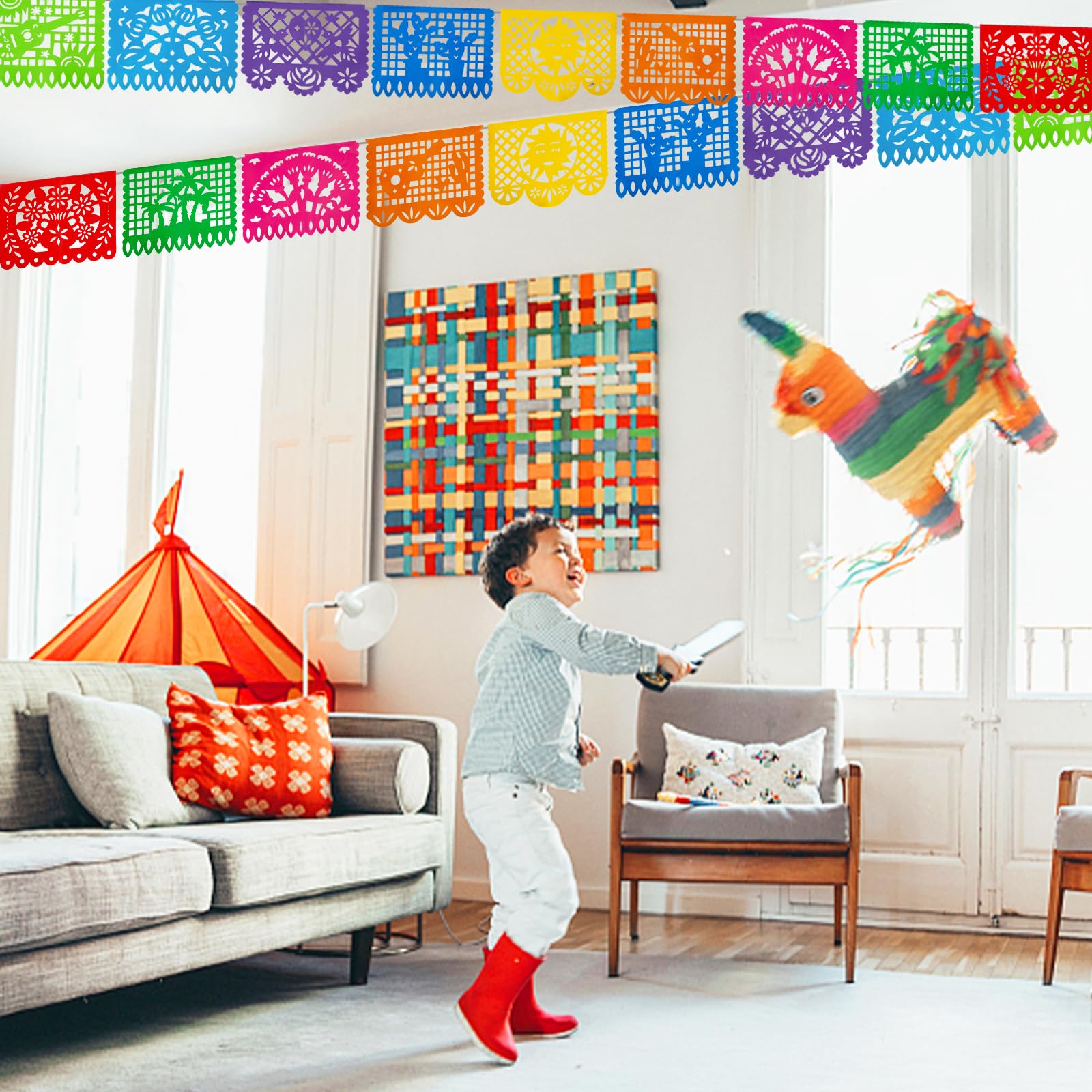 Mexican Party Decorations DomeStar Kit - 5 Pack Papel Picado Garland ...