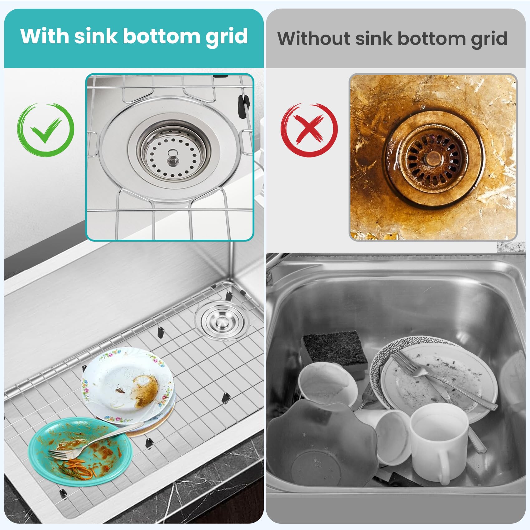 CTXBG2814 304 Stainless Steel Bottom Grid - Sink Protector Rack for ...
