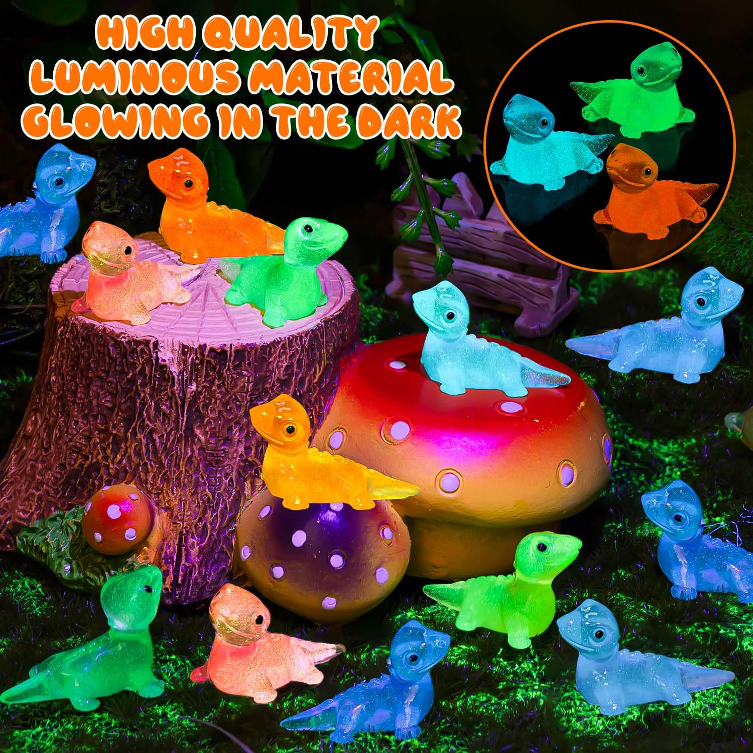 Snapklik.com : SYWHXY 72PCS Luminous Mini Resin Lizards Cute Lizard ...