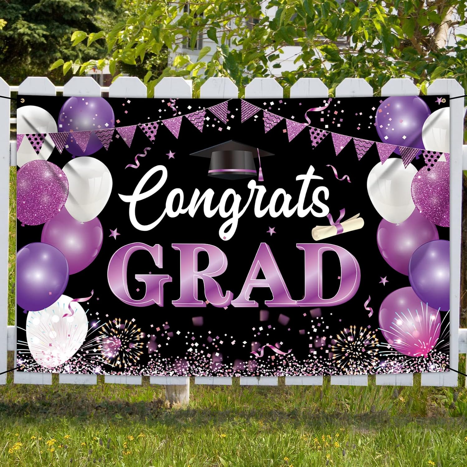 Amazon.com: 71 x 43 Inch Purple Congrats Grad Class of 2023 Backdrop ...