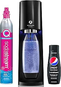 Amazon.com: SodaStream E-TERRA Sparkling Water Maker (Black) with CO2, Carbonating Bottle, and ...