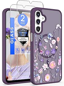 Amazon.com: Yucenx for Samsung Galaxy A16 5G Floral Phone Case with 2X Screen Protector ...
