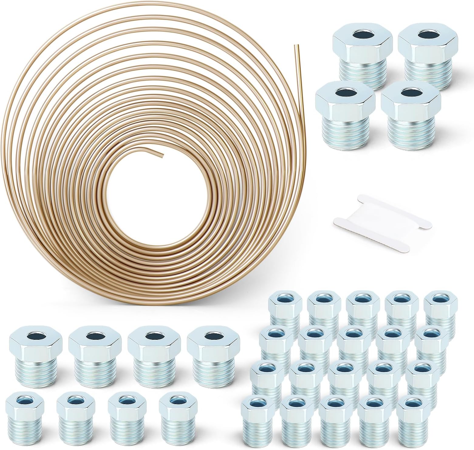 Amazon.com: 1/4" 25 ft Brake Line Tubing Kit Copper Coated Flexible ...