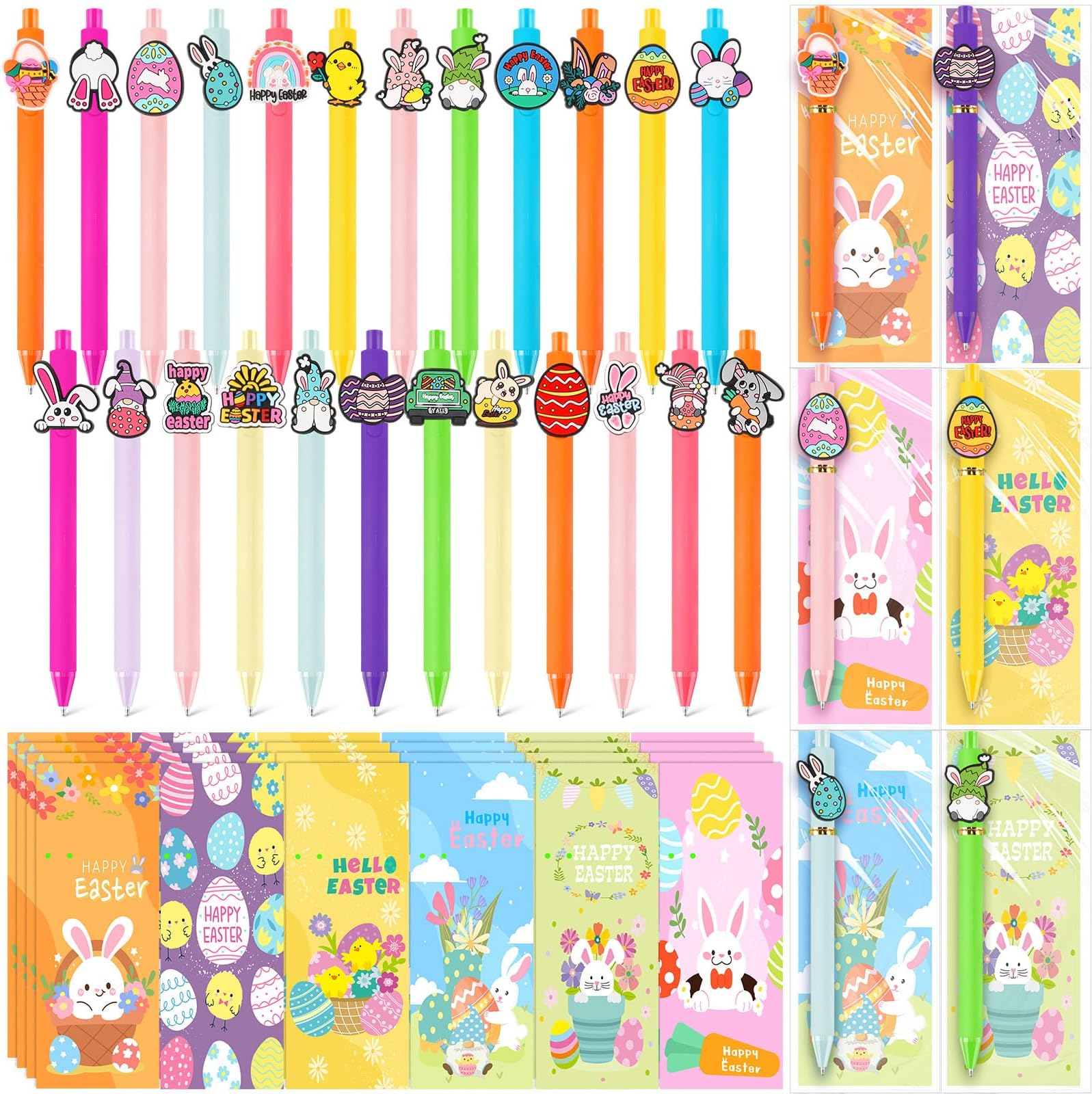 Amazon.com : Colarr 24 Pcs Easter Pom Pom Pens Cute Fluffy Bunny Pens ...