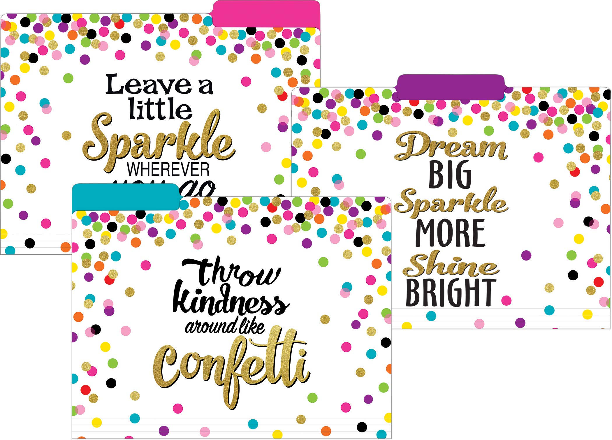 Amazon.com : Teacher Created Resources Confetti File Folders : Office ...