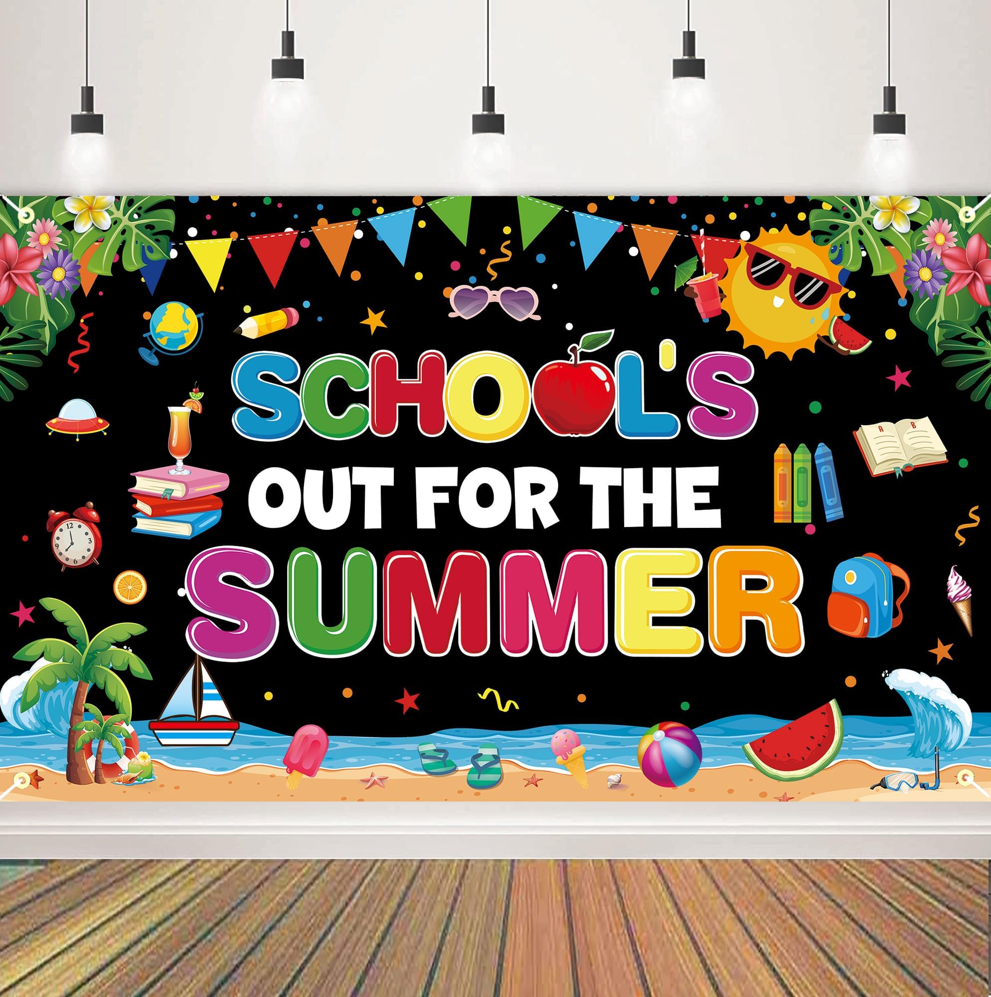 Amazon.com : School's Out for The Summer Backdrop Banner 72x44 inch ...