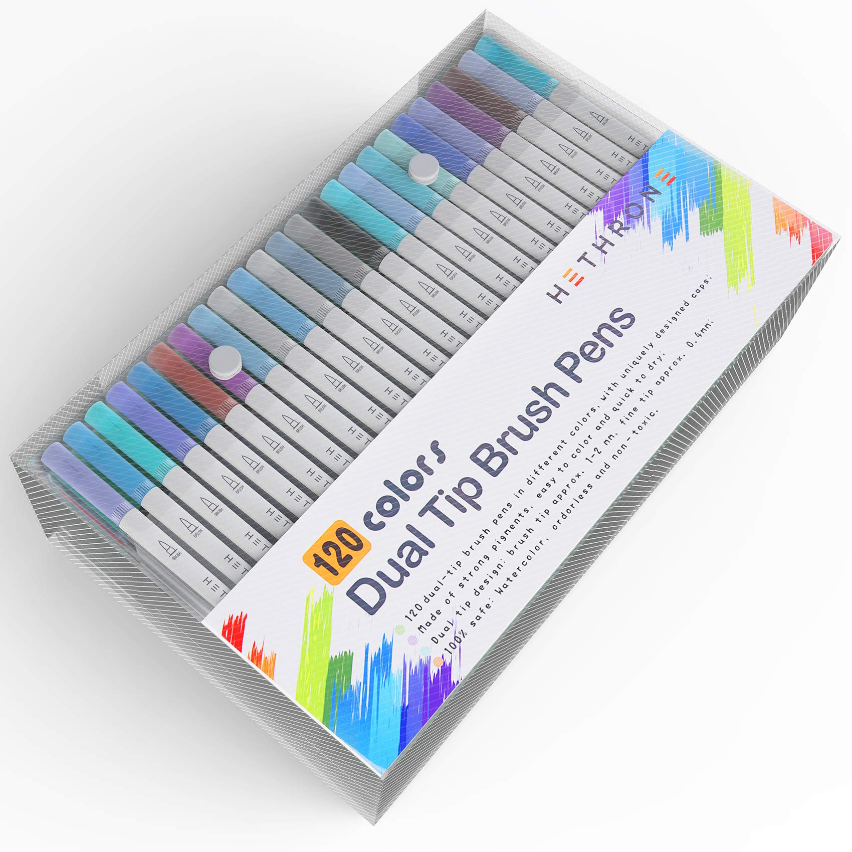 Buy Hethrone Adult Coloring Markers - 120 Colors Dual Brush Pens Fine ...