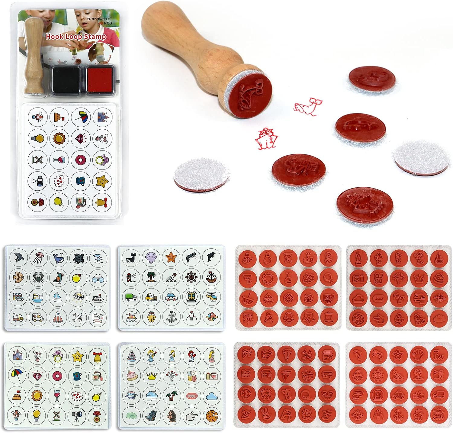 Amazon.com: Enjoy Myself Assorted Wood Stamp Set, Animal & Various ...