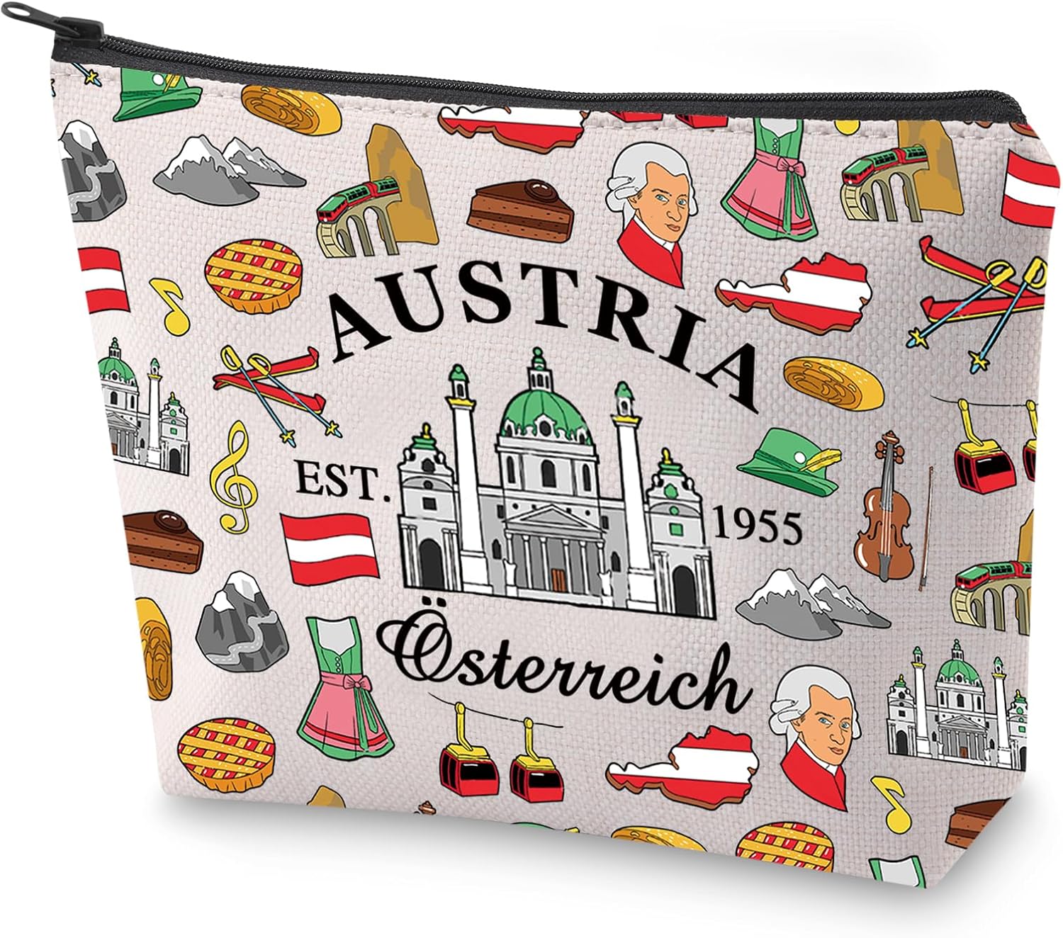 Amazon.com: BLUPARK Austria Alps Souvenir Cosmetic Bag Austria Est ...