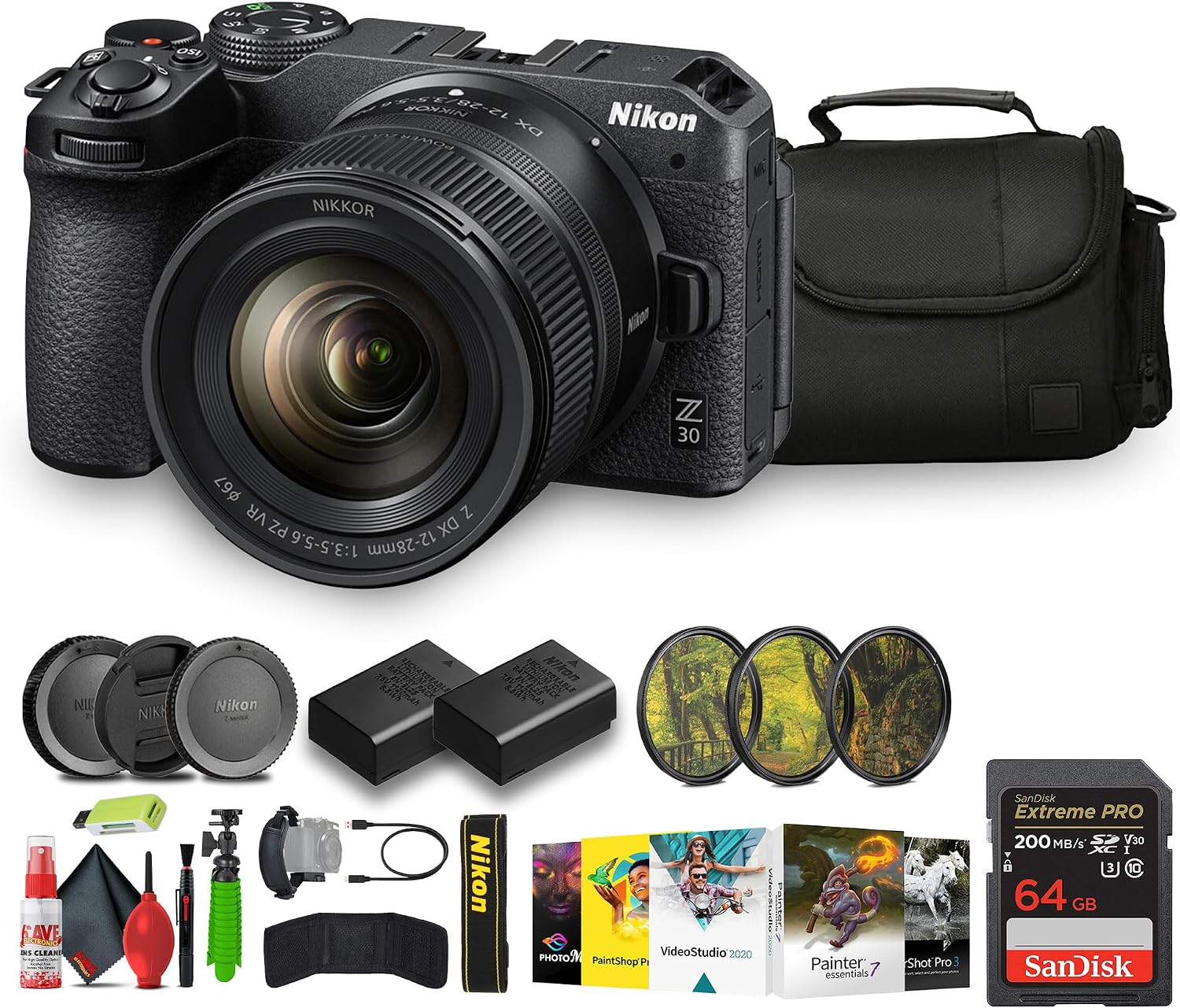 Amazon.com : Nikon Z30 Lightweight Mirrorless Camera with 12-28mm Zoom ...