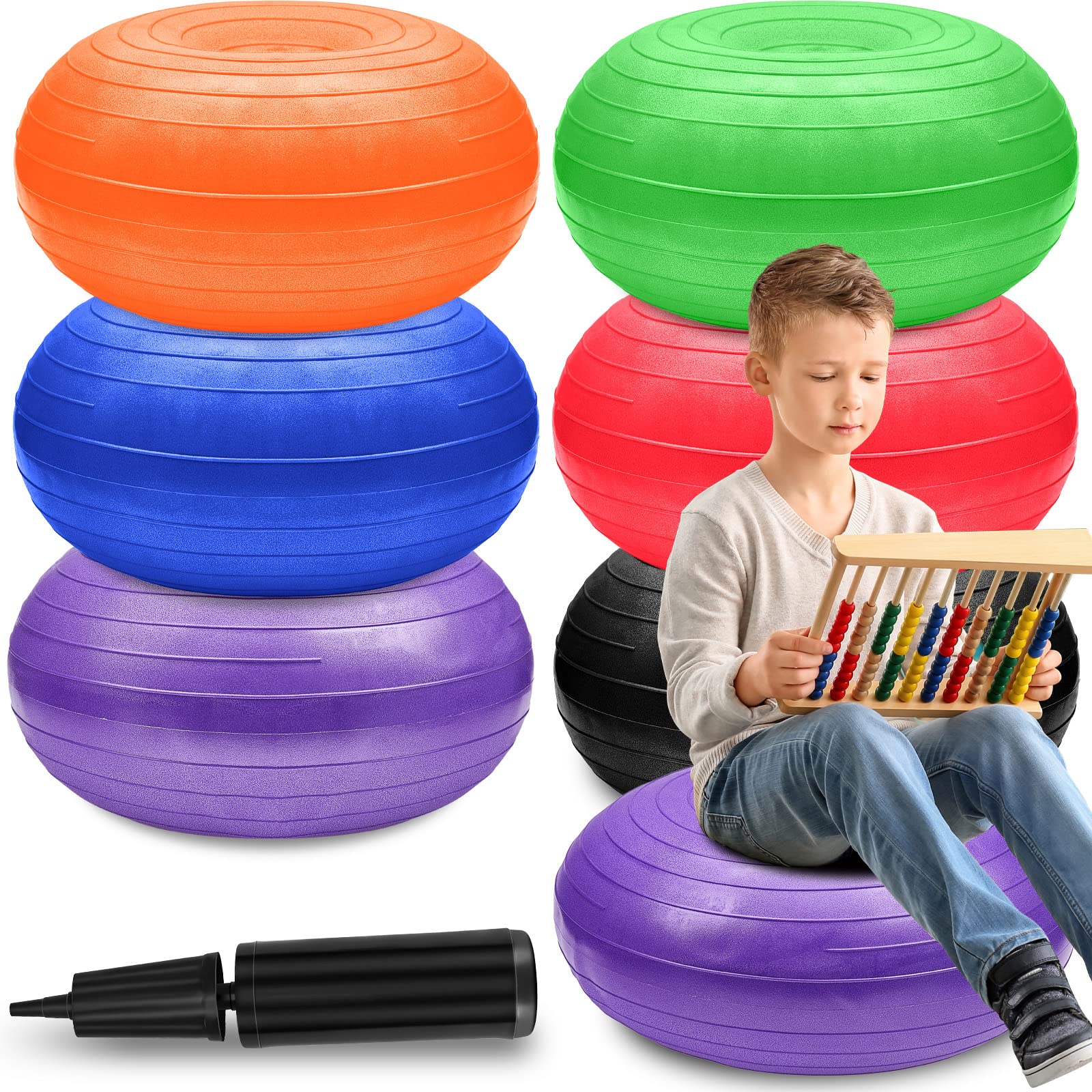 Lewtemi 6 Pieces Flexible Seating for Classroom Elementary Yoga Ball ...