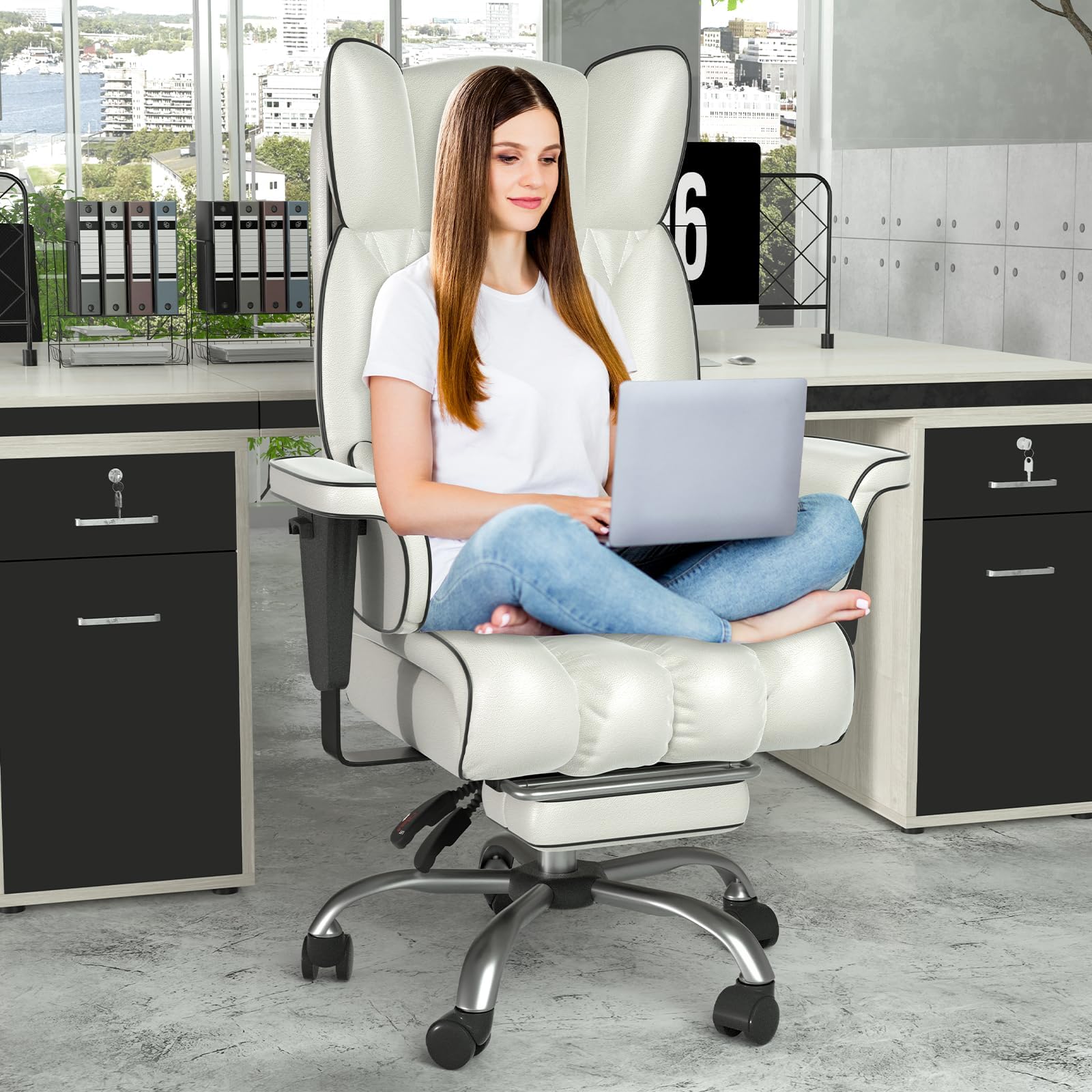 Amazon.com: Visionwards Big and Tall Office Chair,400LBS Executive ...