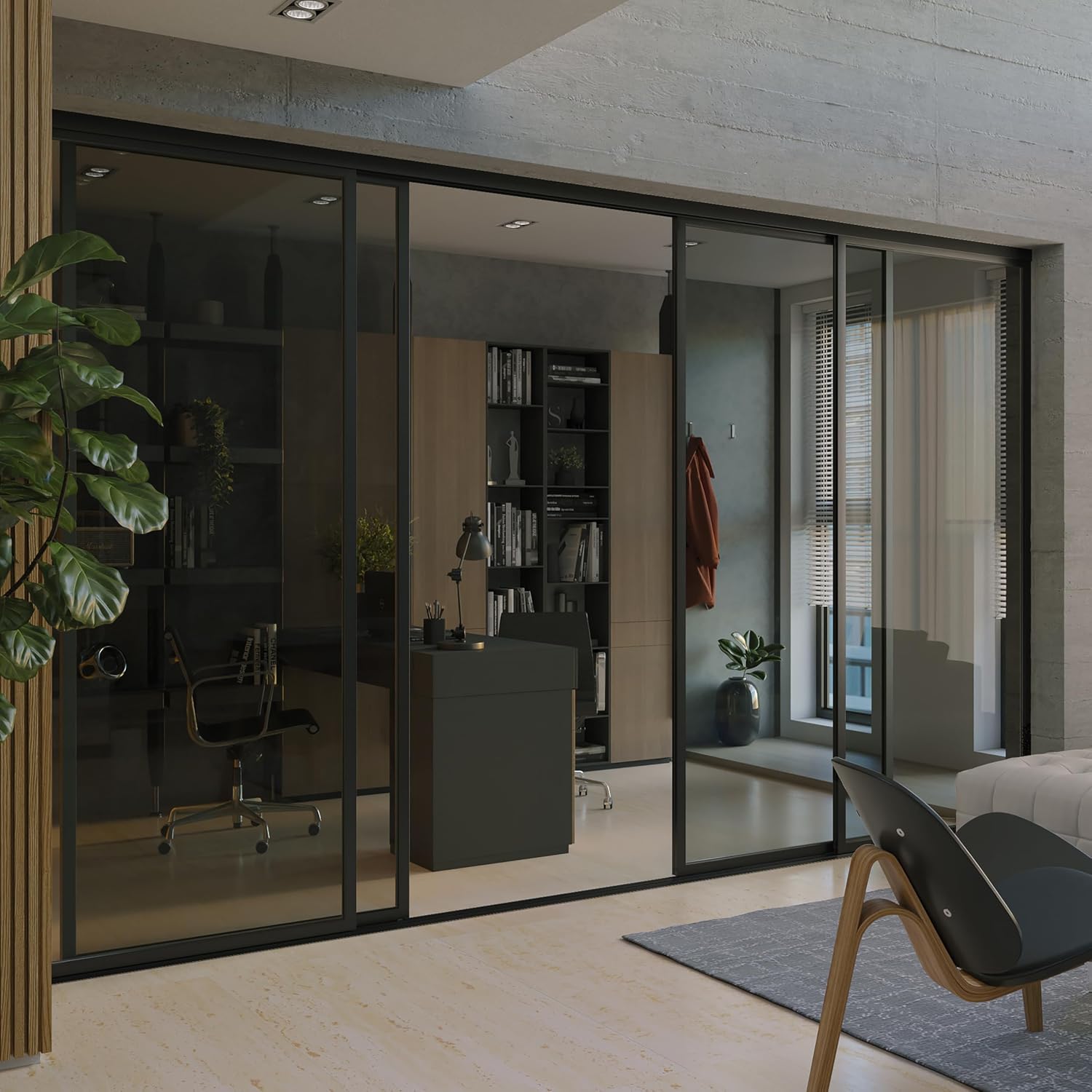 Amazon.com: Doors 55 Glass Room Divider Panel and Partition Wall ...