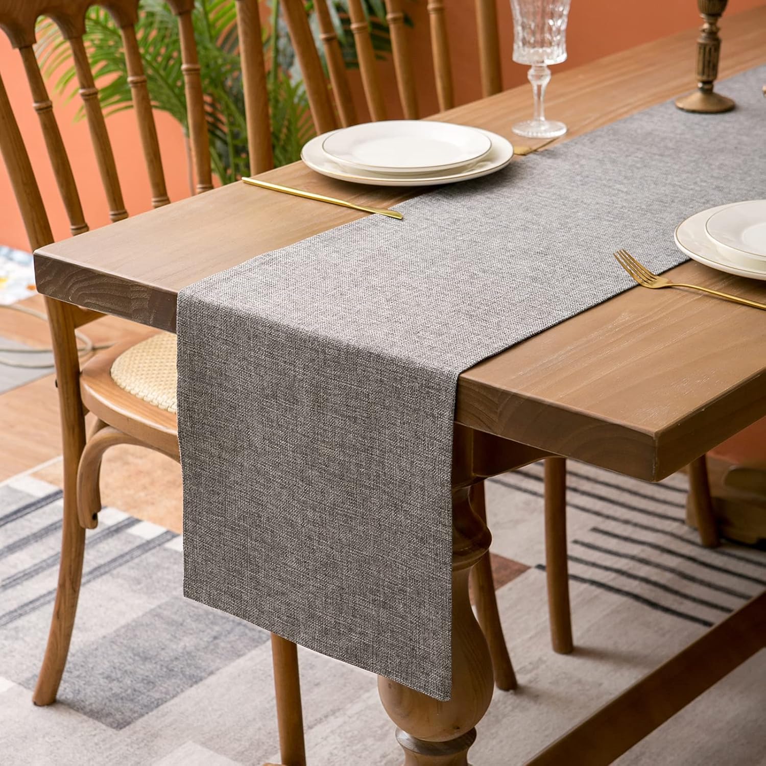 STYDEK Table Runner Grey Color, Table Cloth Centrepiece, Polyester ...