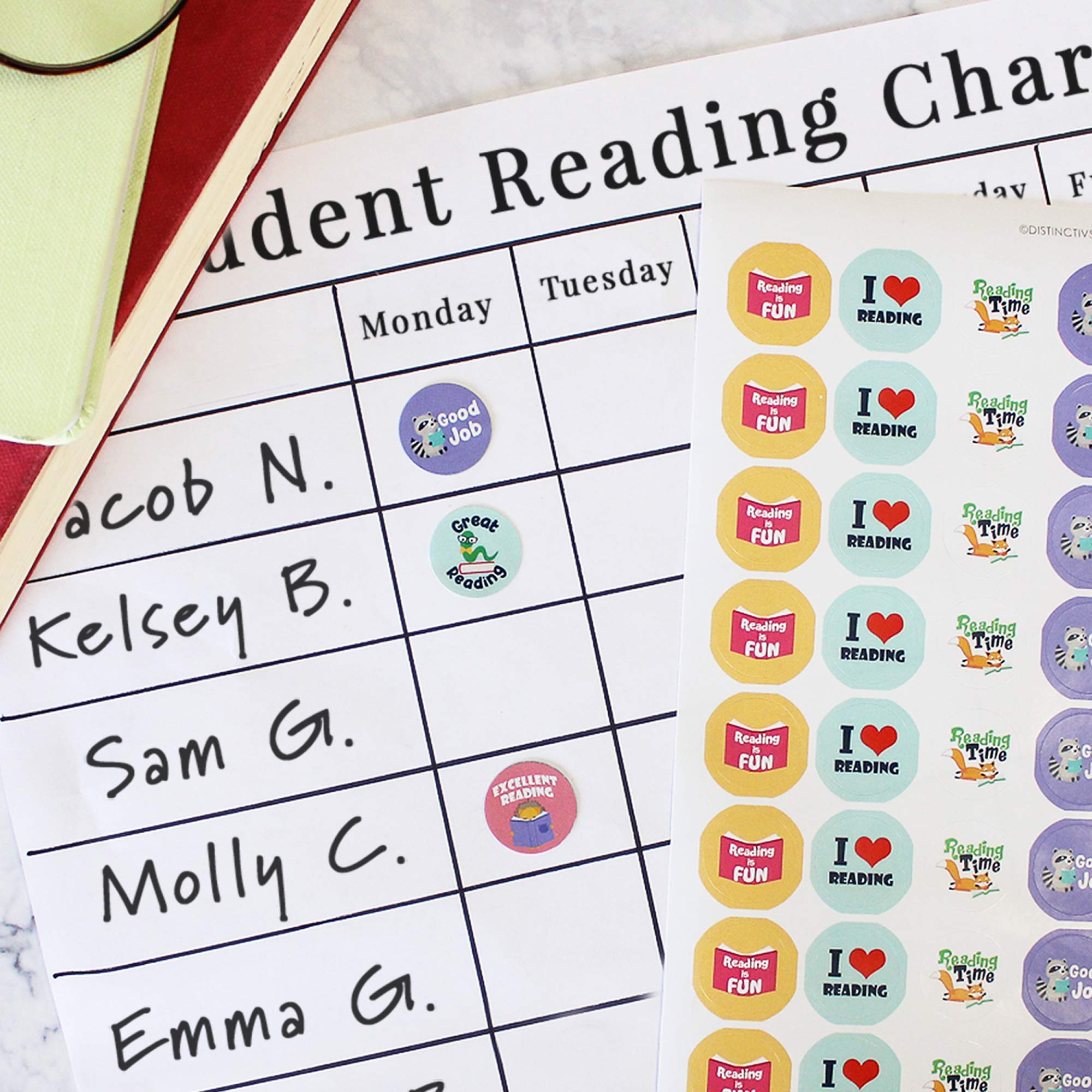 Buy Reading Stickers for Kids, Motivational Teacher Reward Chart Labels ...