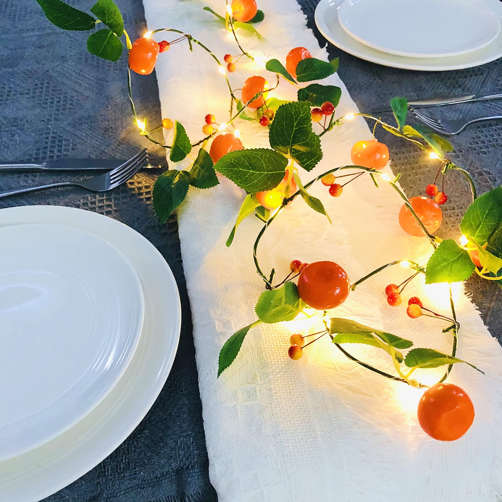 Amazon.com: Simulation Oranges String Lights Hanging Vines Plant ...