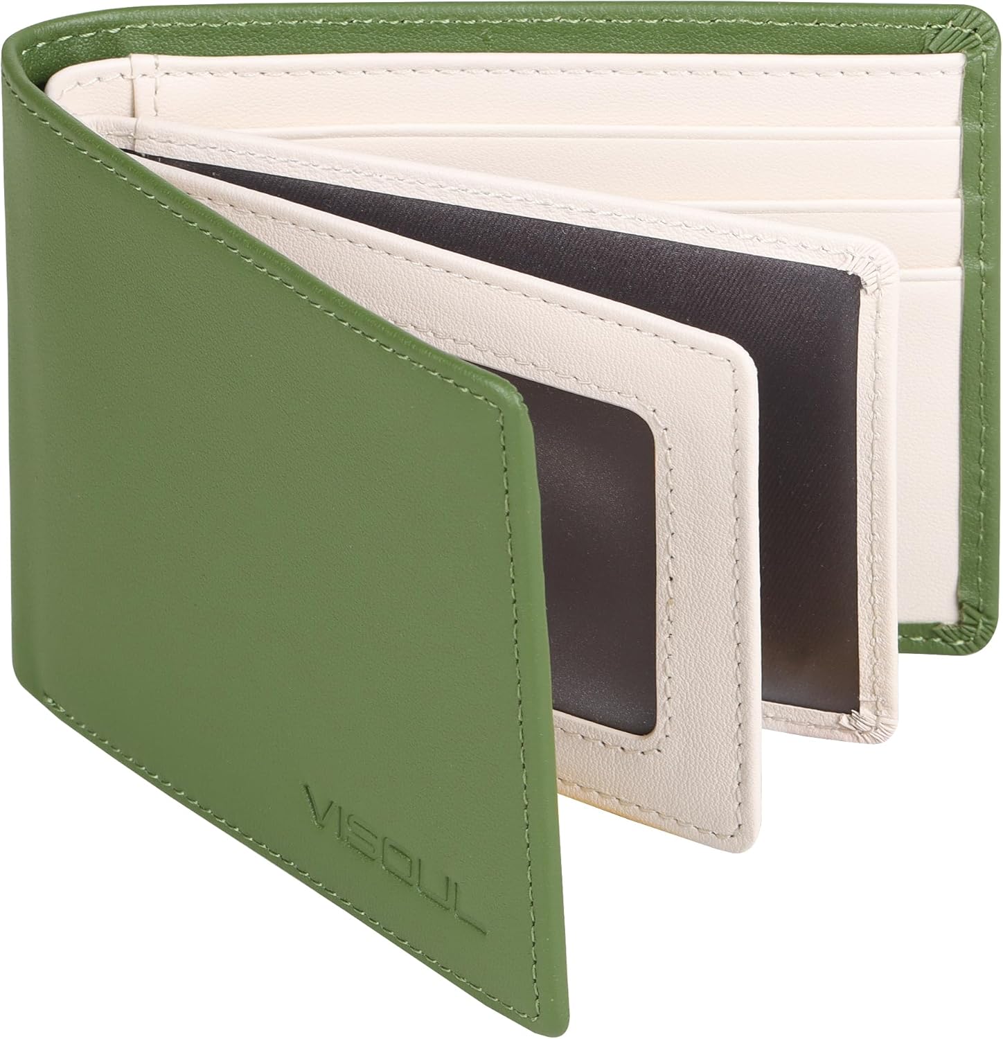 Amazon.com: VISOUL Slim Bi-fold Wallet for Men and Women with 4 ID ...