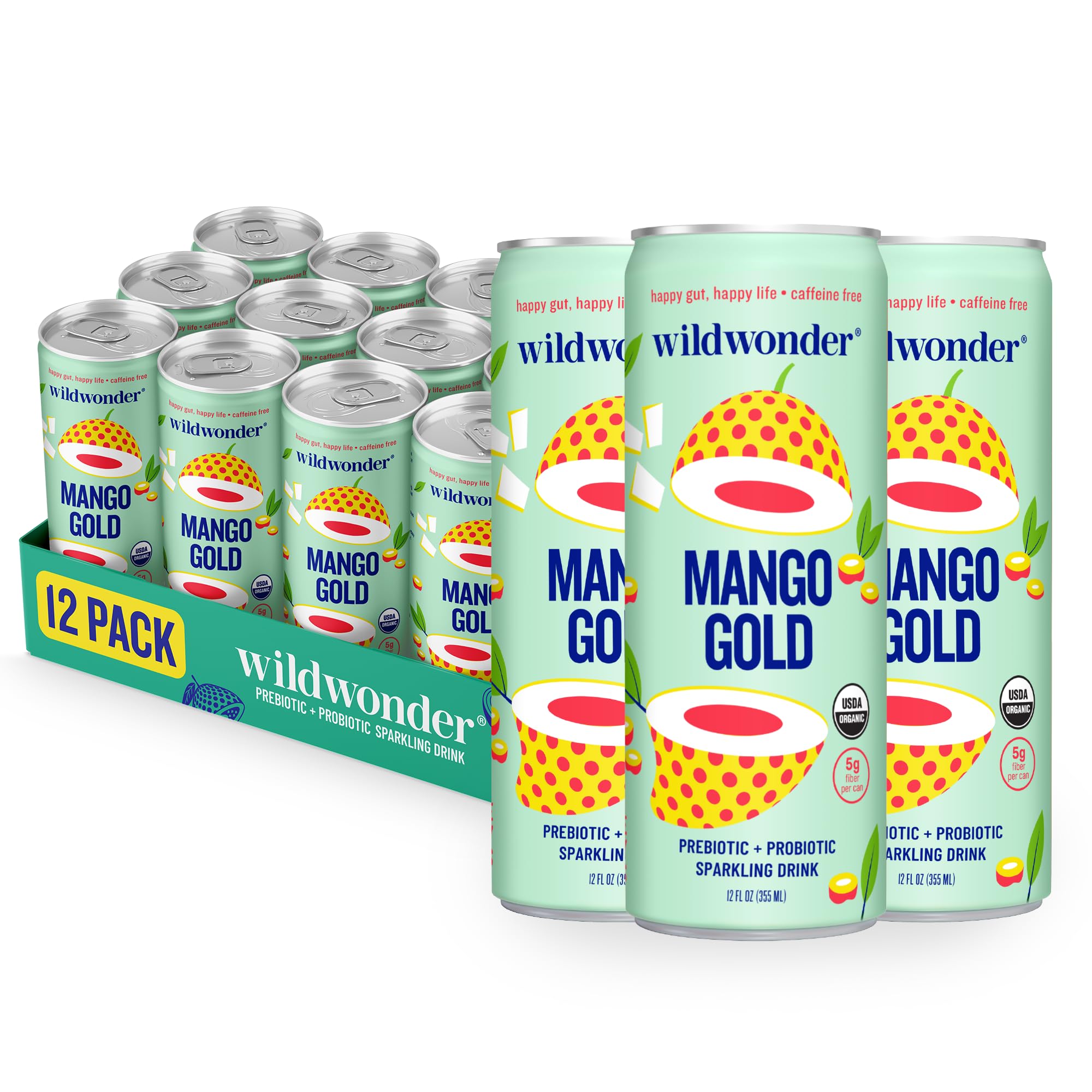 Snapklik.com : Sparkling Probiotic Drink 12pk, For Gut Health & Immune Support, Mango Gold, 5g ...
