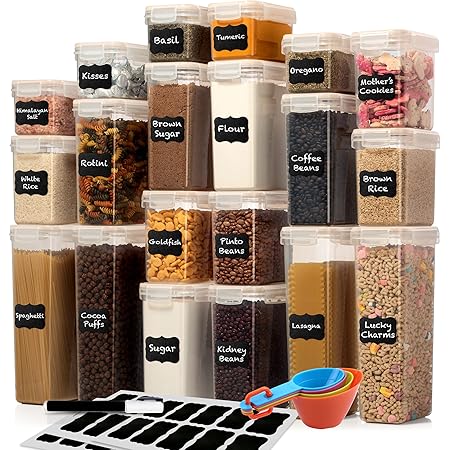 Amazon.com: 30 Pack Airtight Food Storage Containers for Kitchen Pantry ...