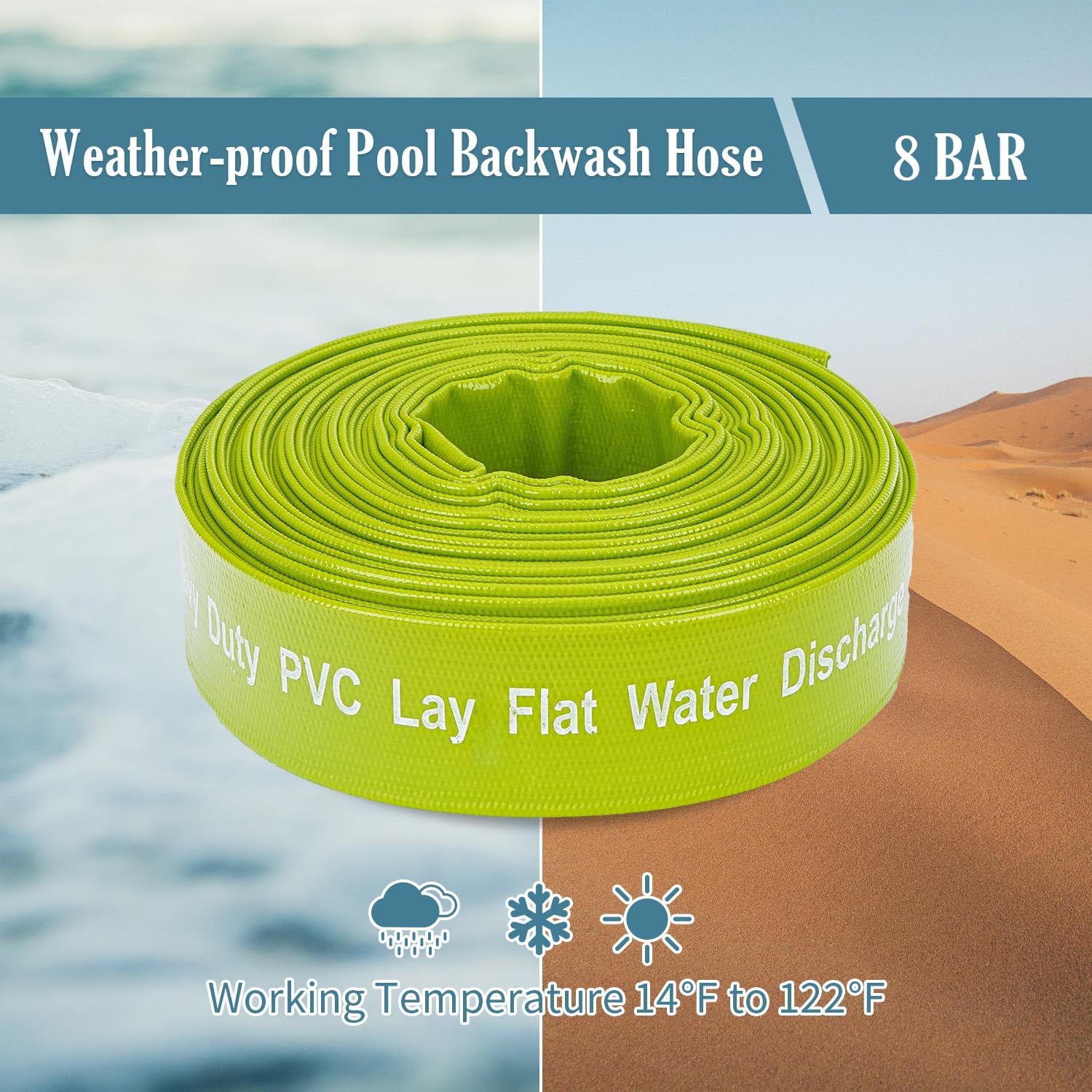 Snapklik.com : Green Expert 1-1/2" ID PVC Lay-flat Discharge Hose Heavy ...