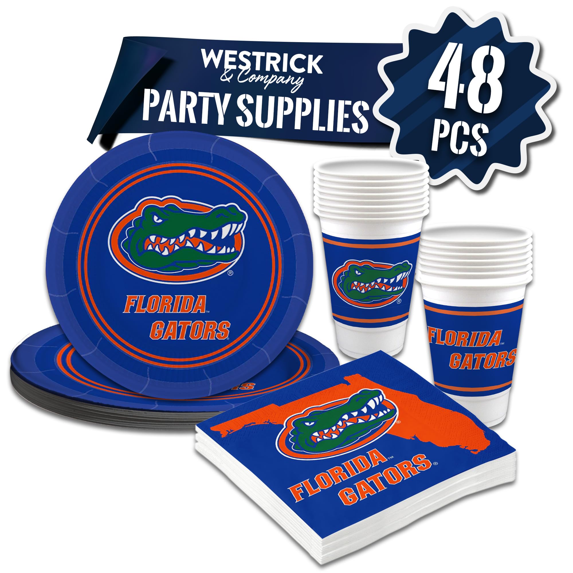Amazon.com: Florida Gators Party Supplies 48 Piece Officially Licensed ...