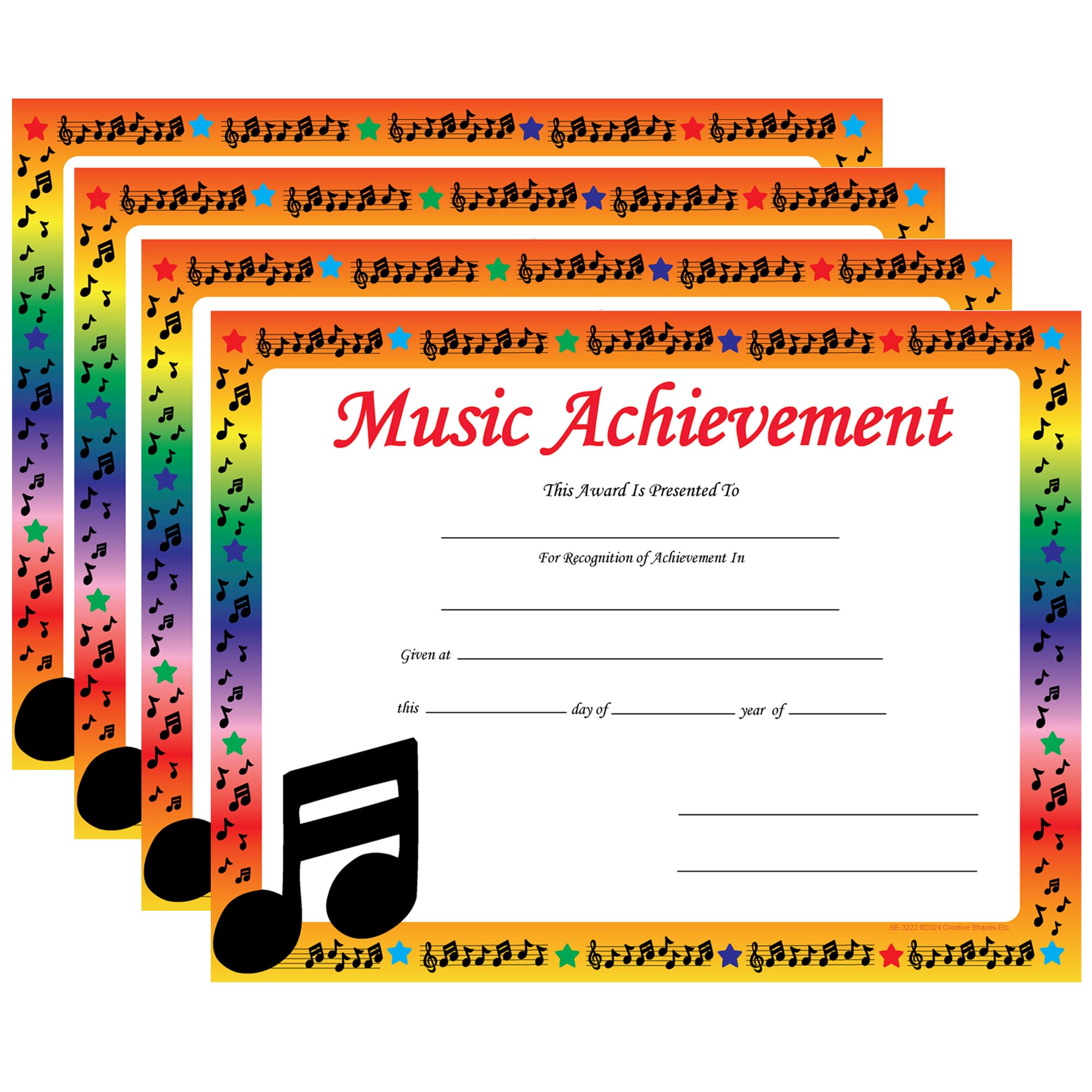 Amazon.com : 30 pcs Music Achievement Recognition Certificates 11in x 8 ...