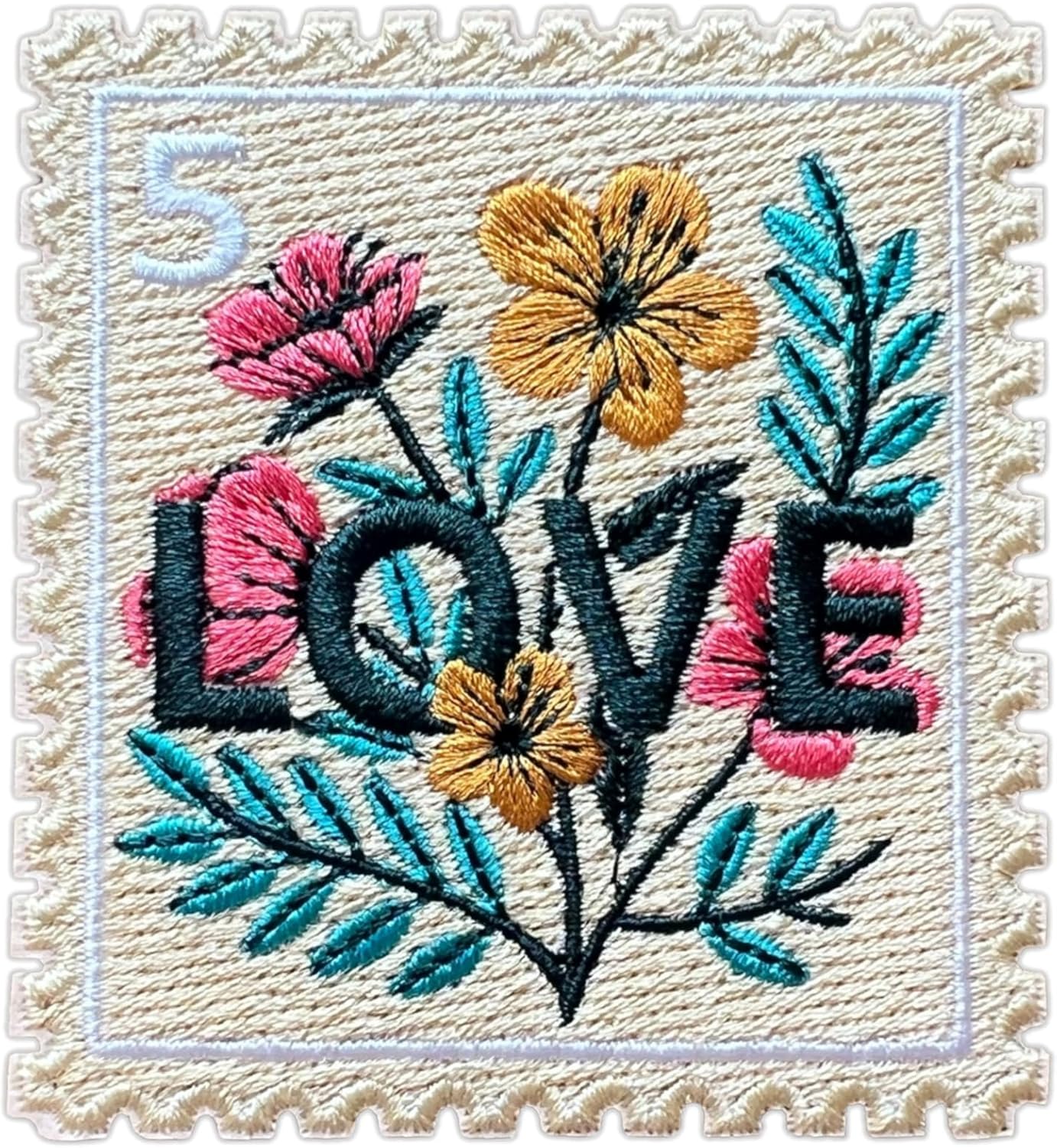 Amazon.com: AKIKOPATCH Lover Flower Stamp Iron On Patches, Floral Size ...