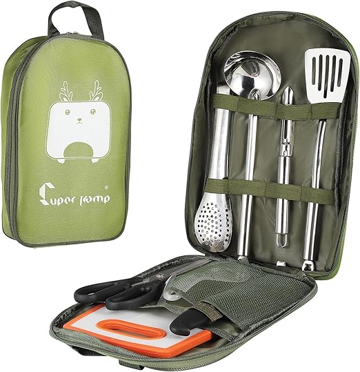 Camping Cooking Utensils Set, 8Pcs Portable Camping Kitchen Utensils ...