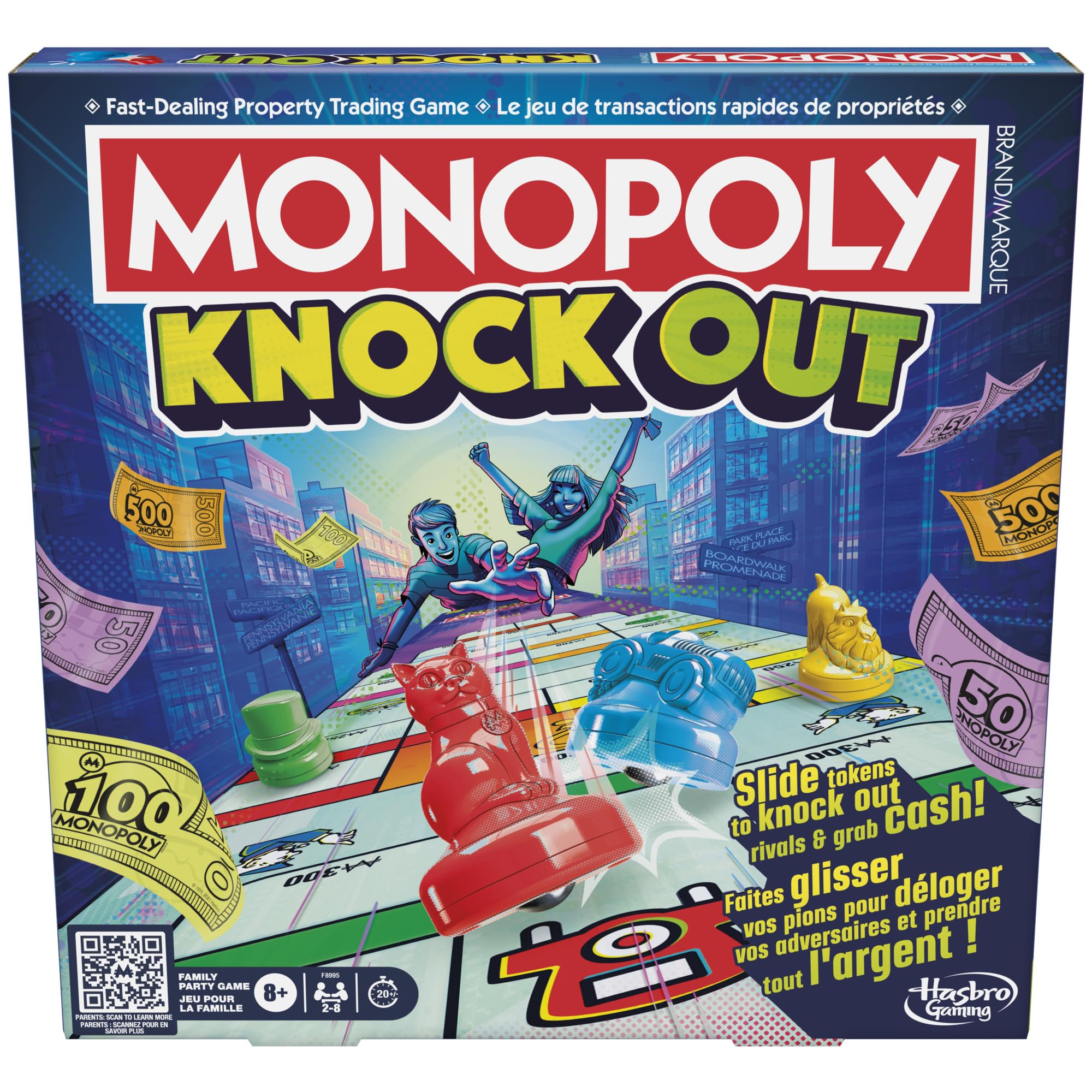 Monopoly Knockout Family Party Game for Kids, Teens, and Adults | Ages ...