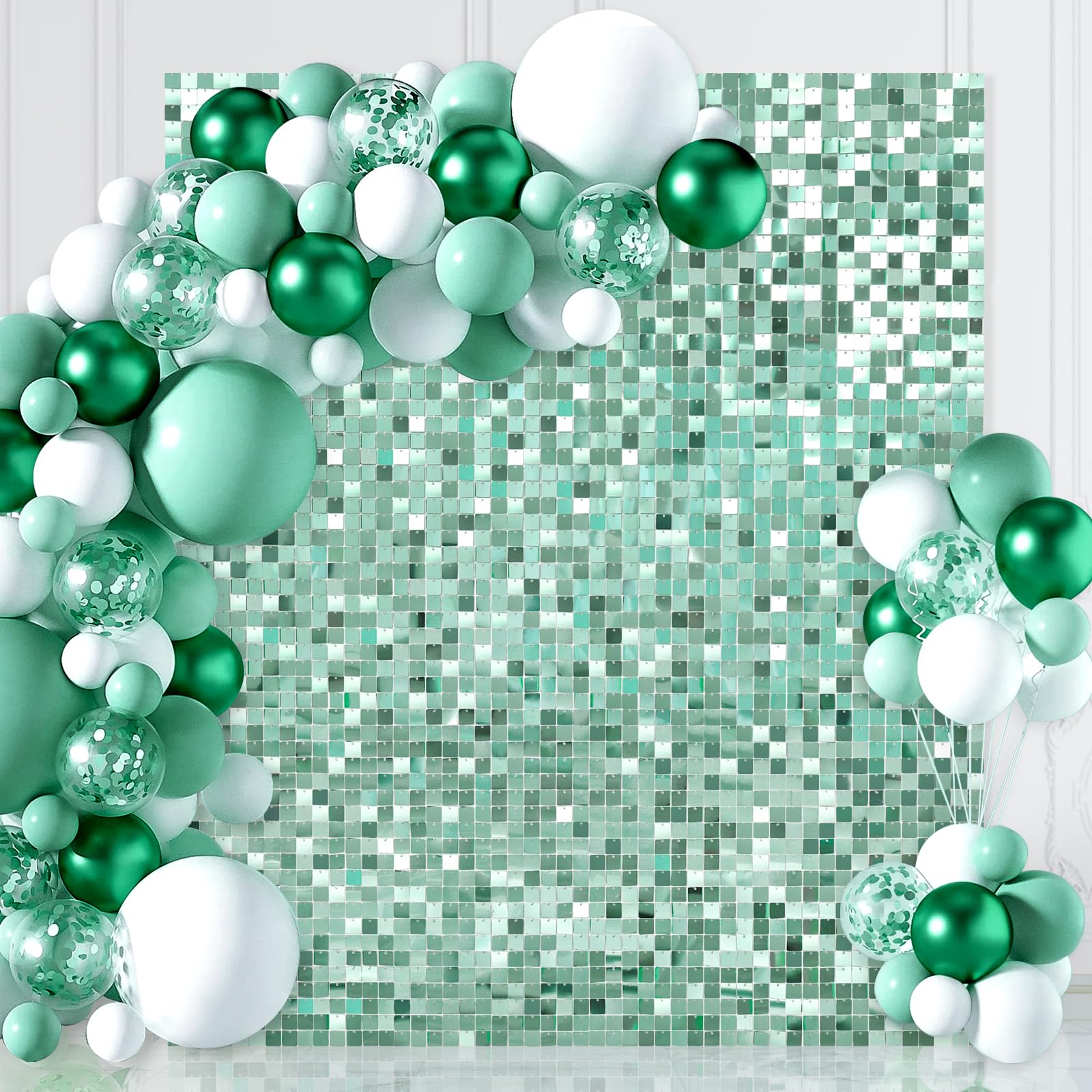 Amazon.com : Shimmer Wall Backdrop 6ftx4ft Light Green Glitter Backdrop ...
