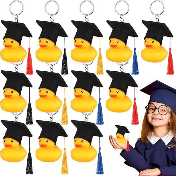 Amazon.com: 12 Pcs 2025 Graduation Rubber Duck Graduation Keychains ...