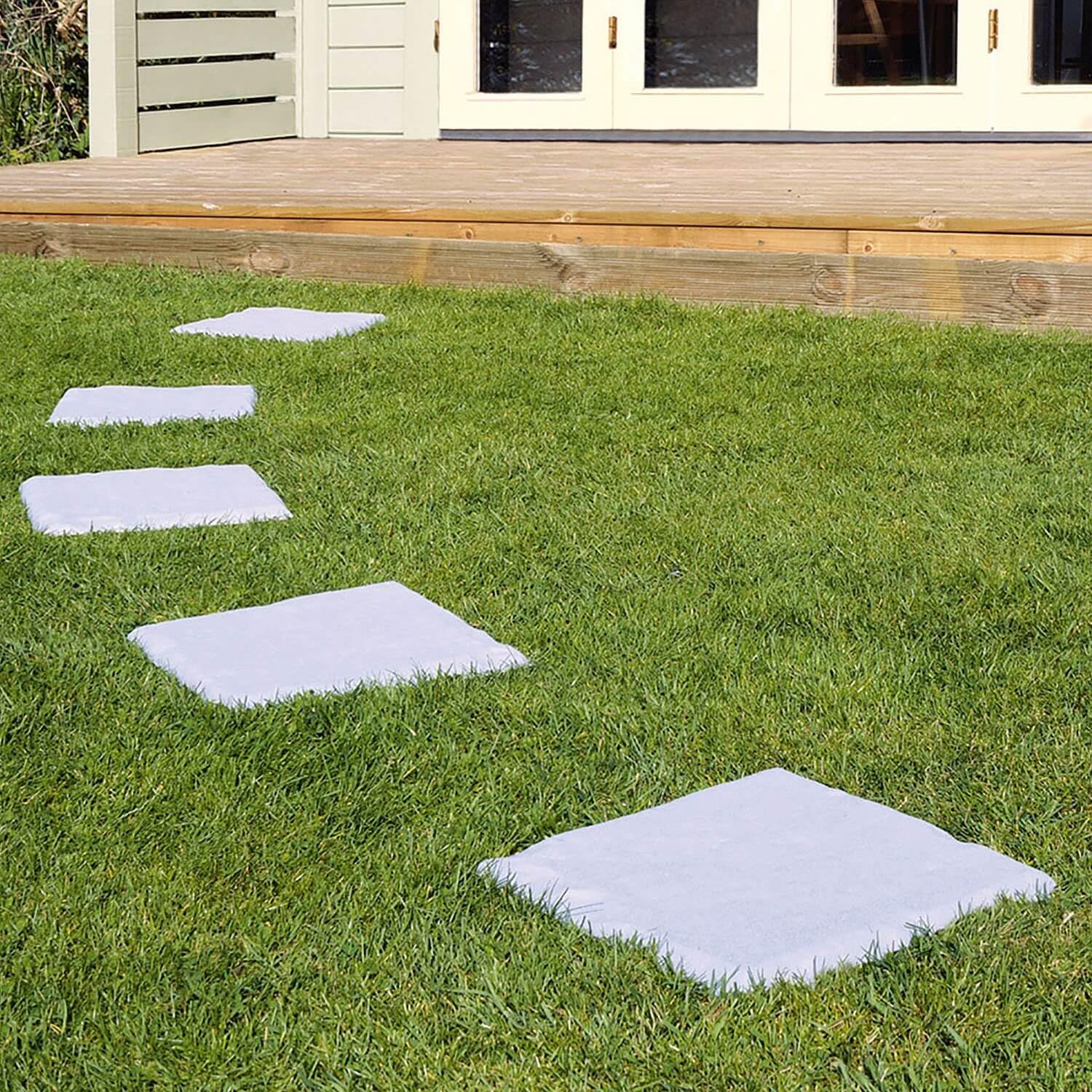 4 Pk Plastic Patio Block Stepping Stones Easy Install Weatherproof ...