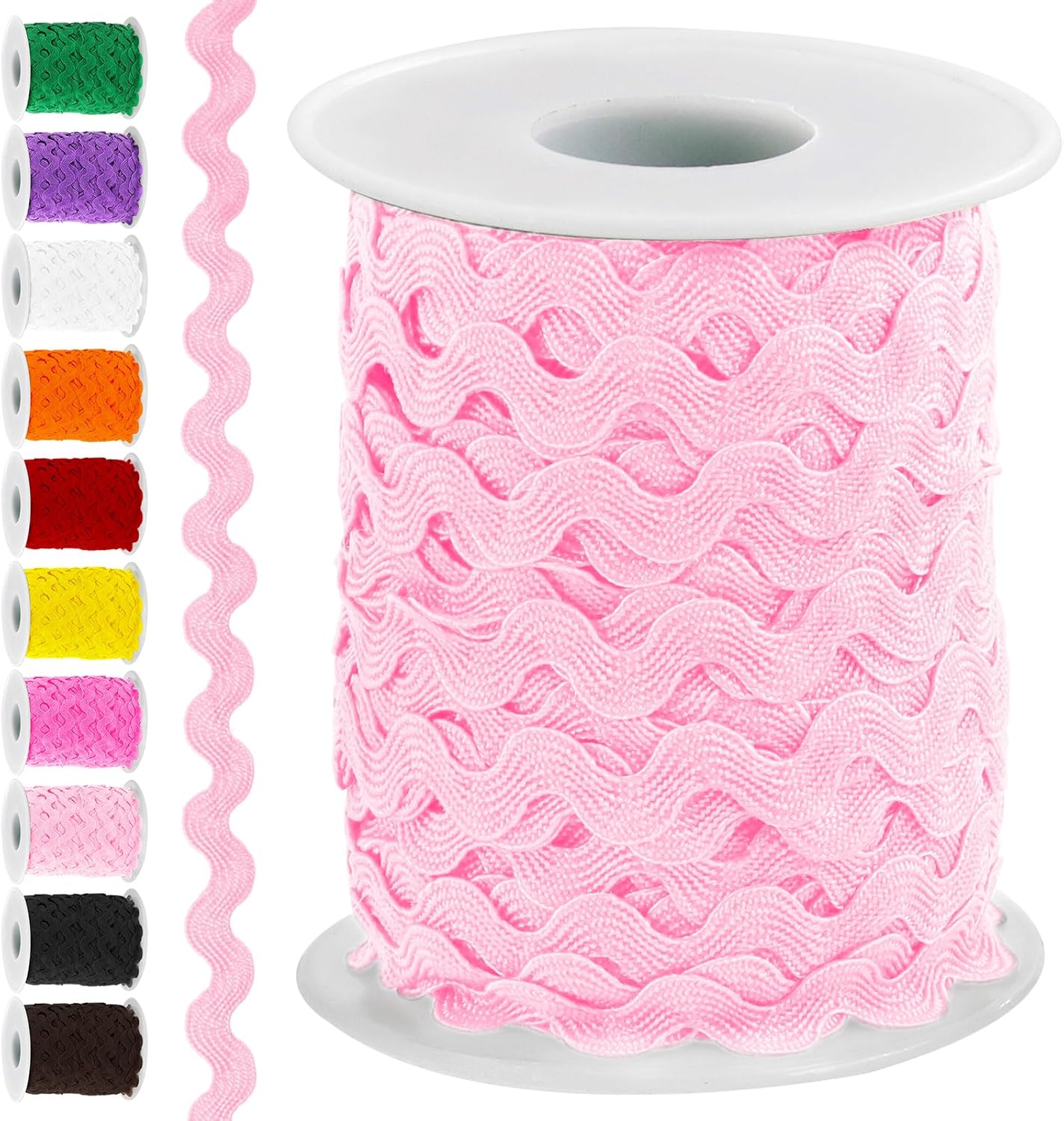 Amazon.com: Swpeet 1 Roll 27 Yard Pink Rick Rack Trim Ribbon Kit, Wave ...
