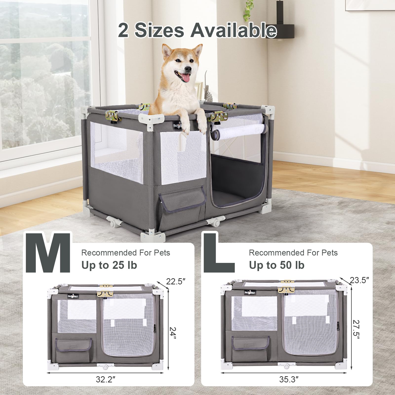 Snapklik.com : Paw Ballet Dog Playpen, Portable Collapsible Dog Crate ...