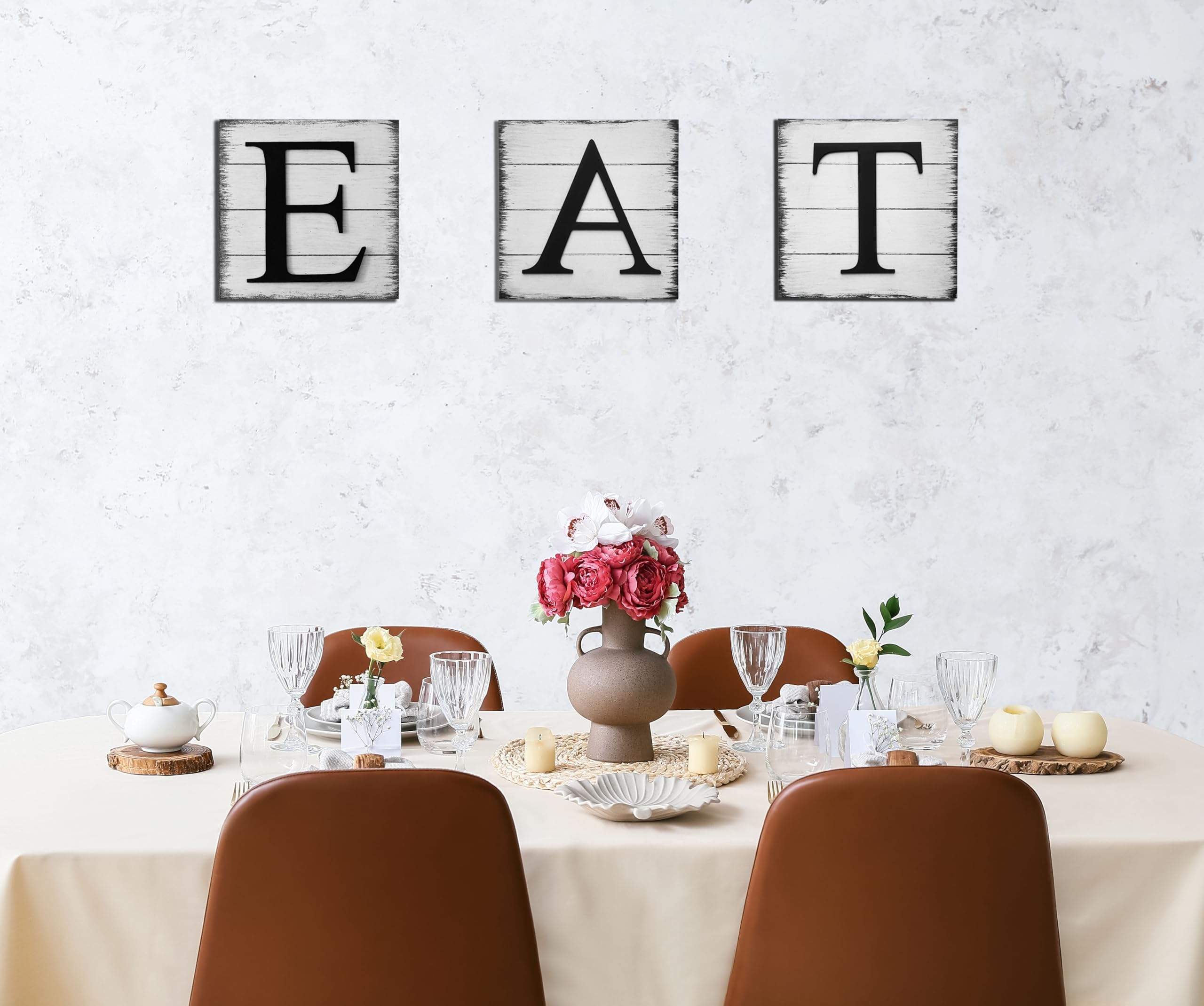Snapklik.com : Eat Sign Set Hanging Art Kitchen Eat Sign Farmhouse Wall ...