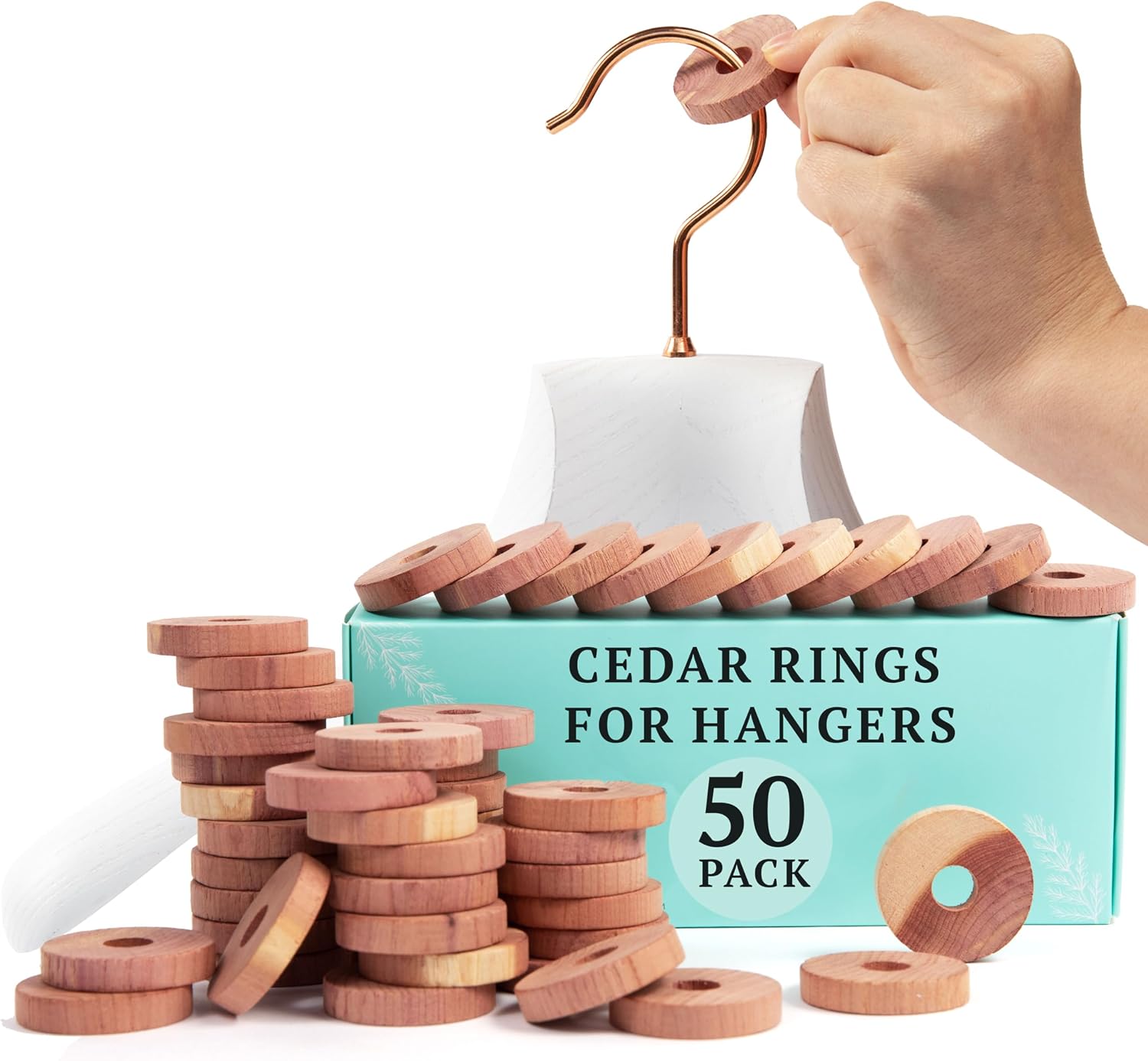 Amazon.com : 50 Cedar Rings for Clothes Storage & Closet Set - Cedar ...