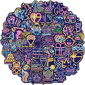 Amazon.com: Water Bottle Stickers 100 PCS Cool Neon Graffiti Sticker ...