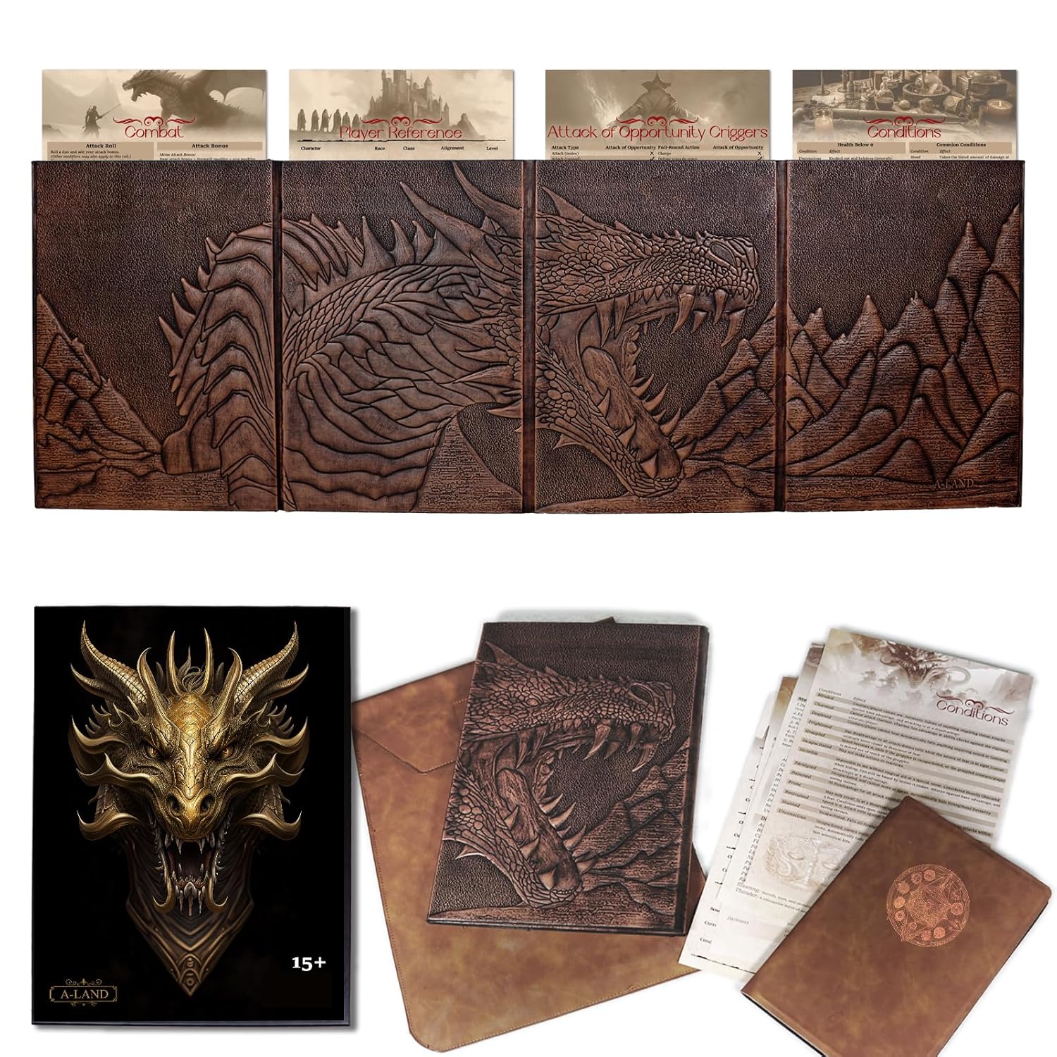 Buy A-LAND Dungeon Master Screen 5e - Dungeons & Dragons Gifts - 4 ...