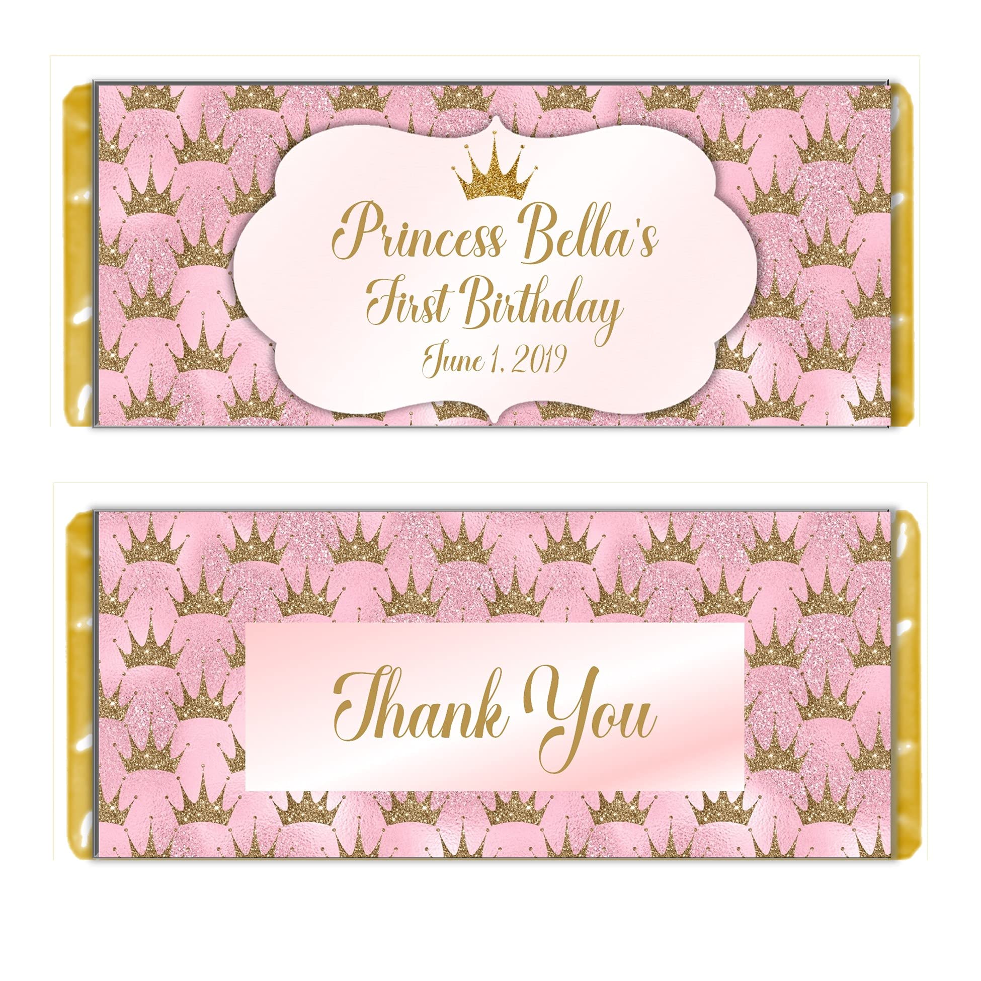Buy Princess Crown Personalized Candy Bar Wrappers for Chocolate ...